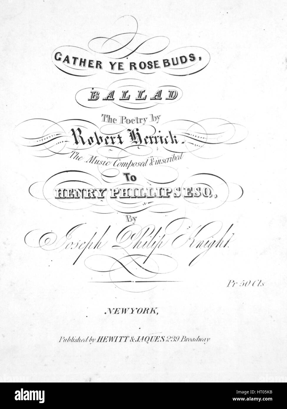 Sheet music cover image of the song 'Gather Ye Rose Bud, Ballad', with ...