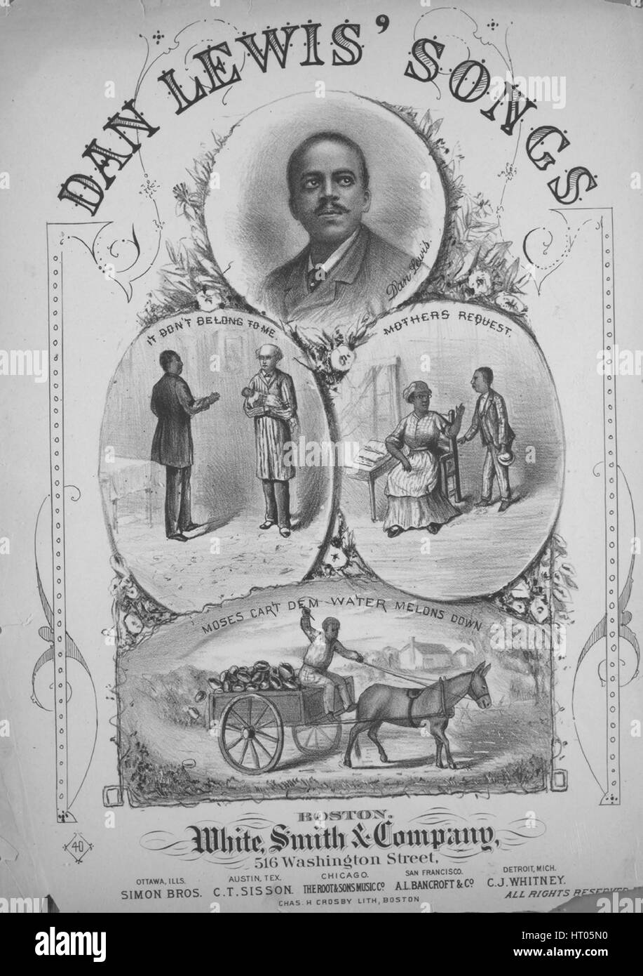 Sheet music cover image of the song 'Dan Lewis' Songs [I't Don't Belong ...