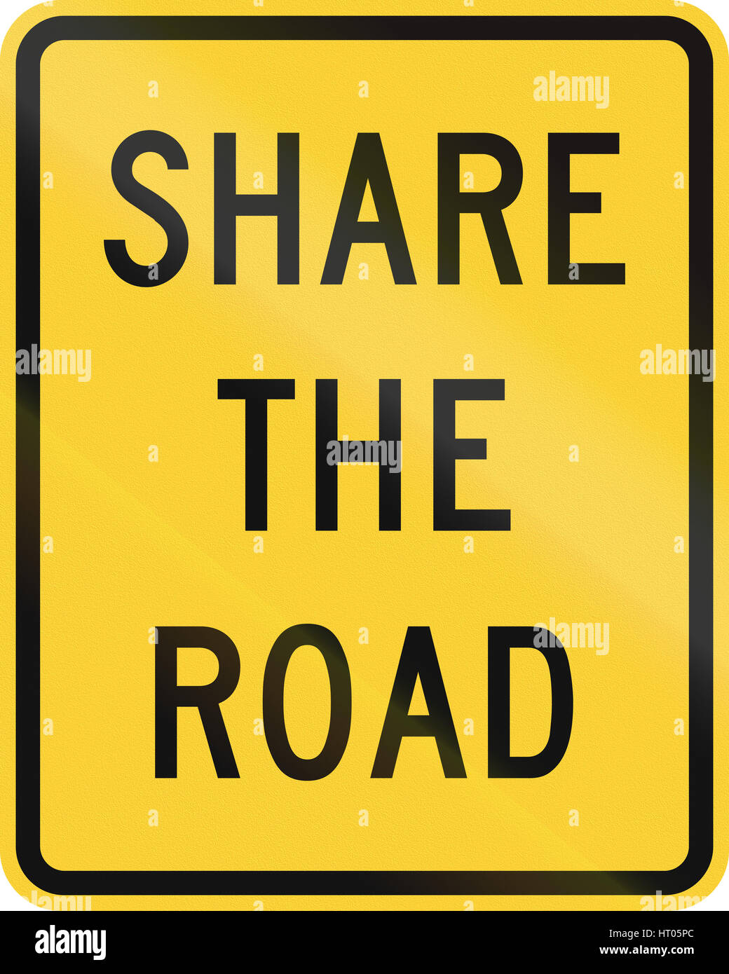 United States MUTCD warning road sign - Share the road Stock Photo - Alamy