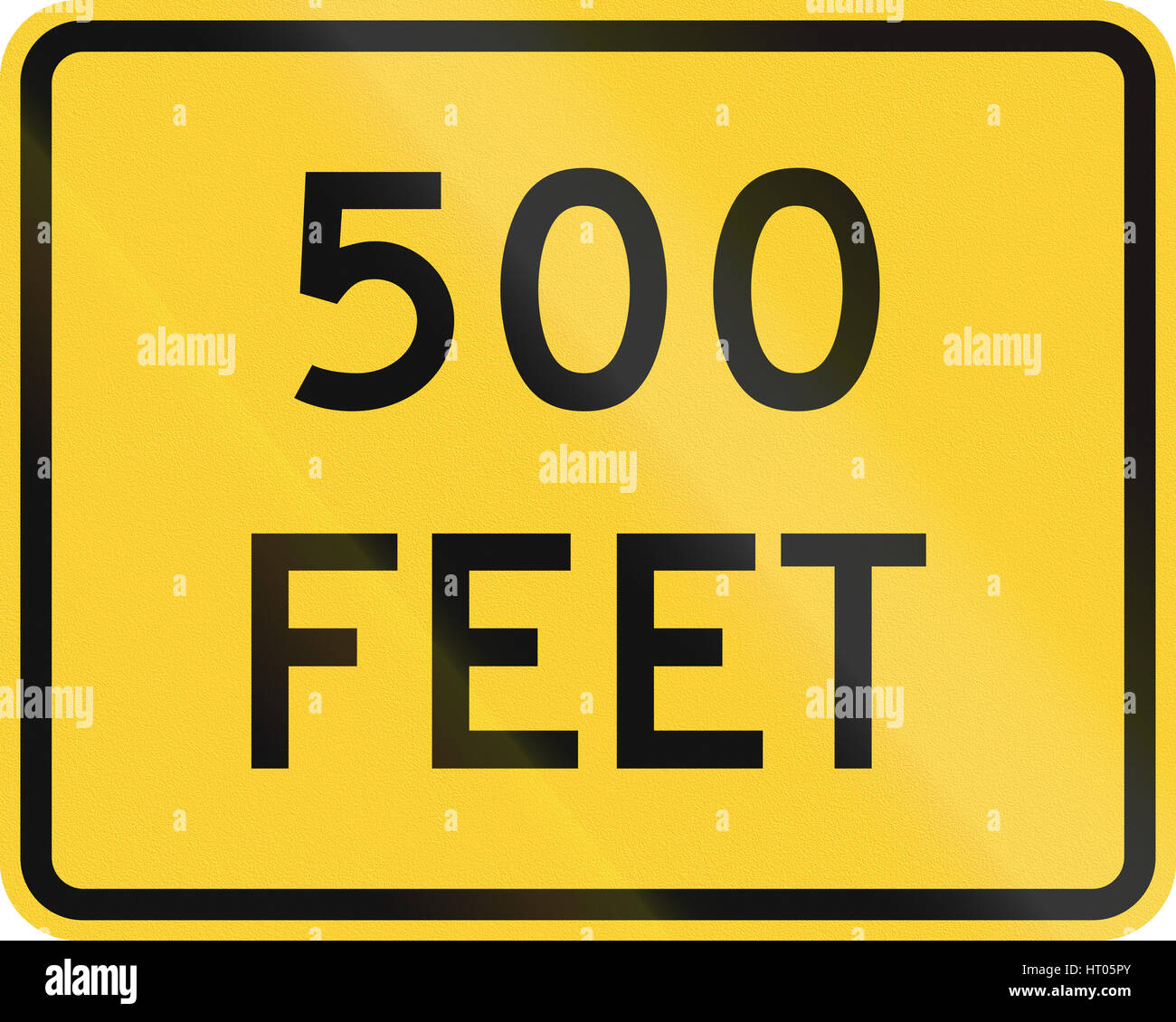 United States MUTCD road sign - 500 Feet Stock Photo - Alamy