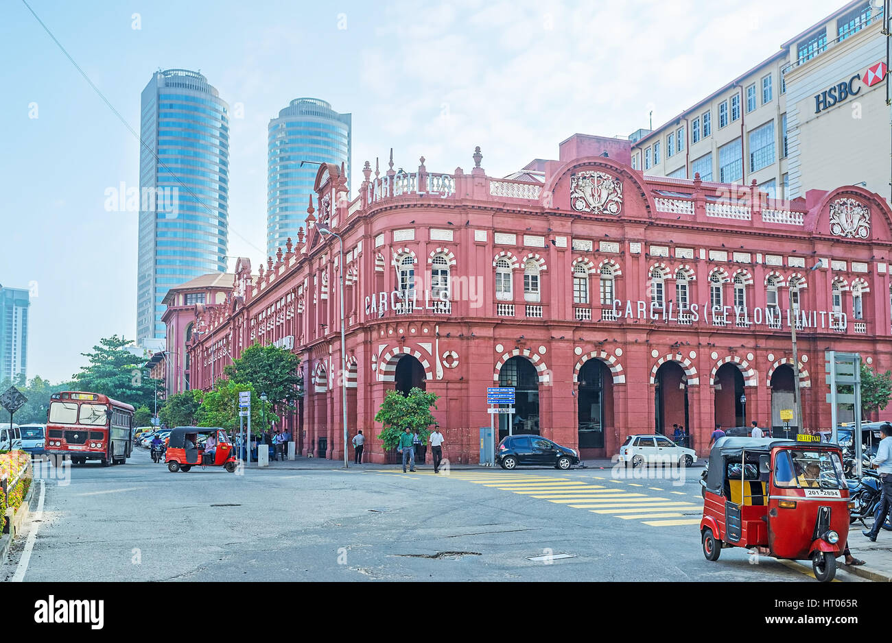 COLOMBO, SRI LANKA - DECEMBER 6, 2016: The red building of Cargills and ...