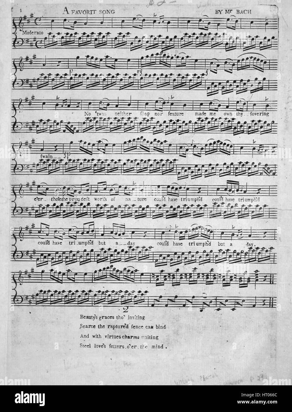 Sheet music cover image of the song 'A Favorit [sic] Song', with ...