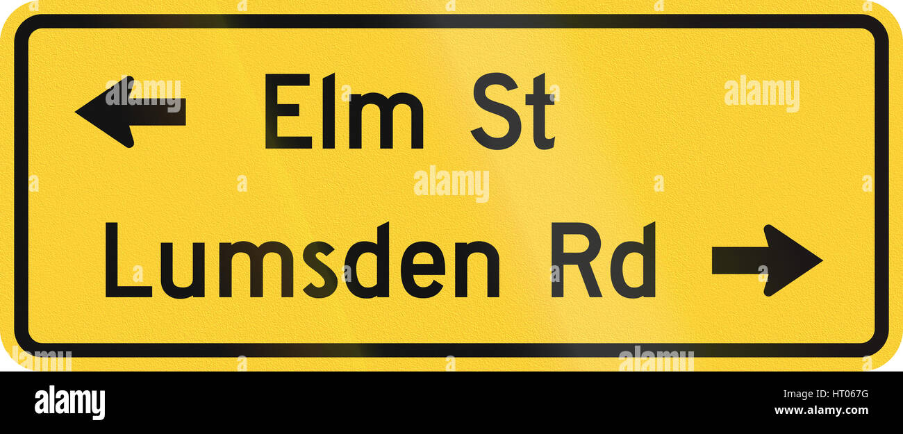 United States MUTCD warning road sign - Destination sign Stock Photo ...