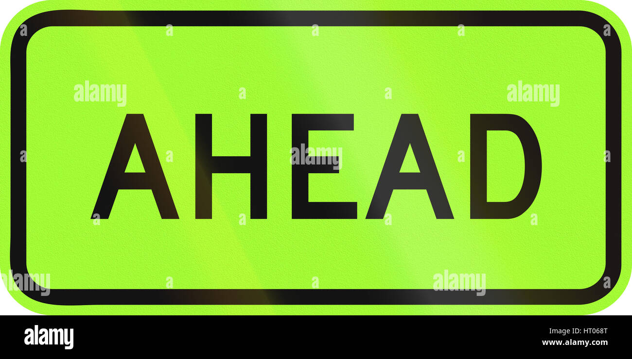 United States MUTCD warning road sign - Ahead Stock Photo - Alamy
