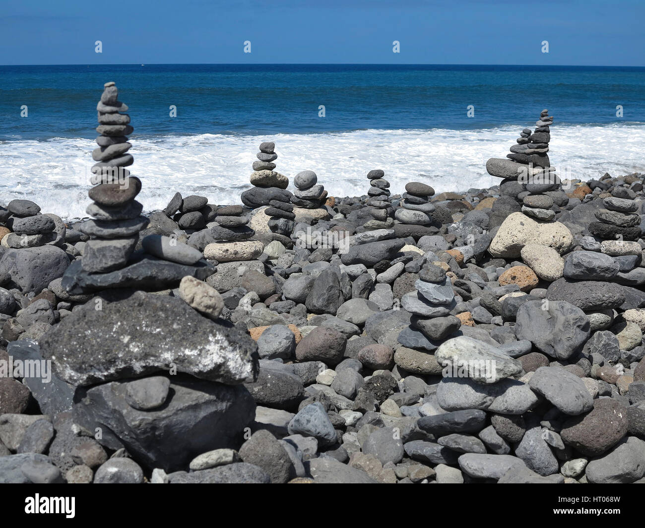 Stone pyramids on tenerife beach hi-res stock photography and images ...