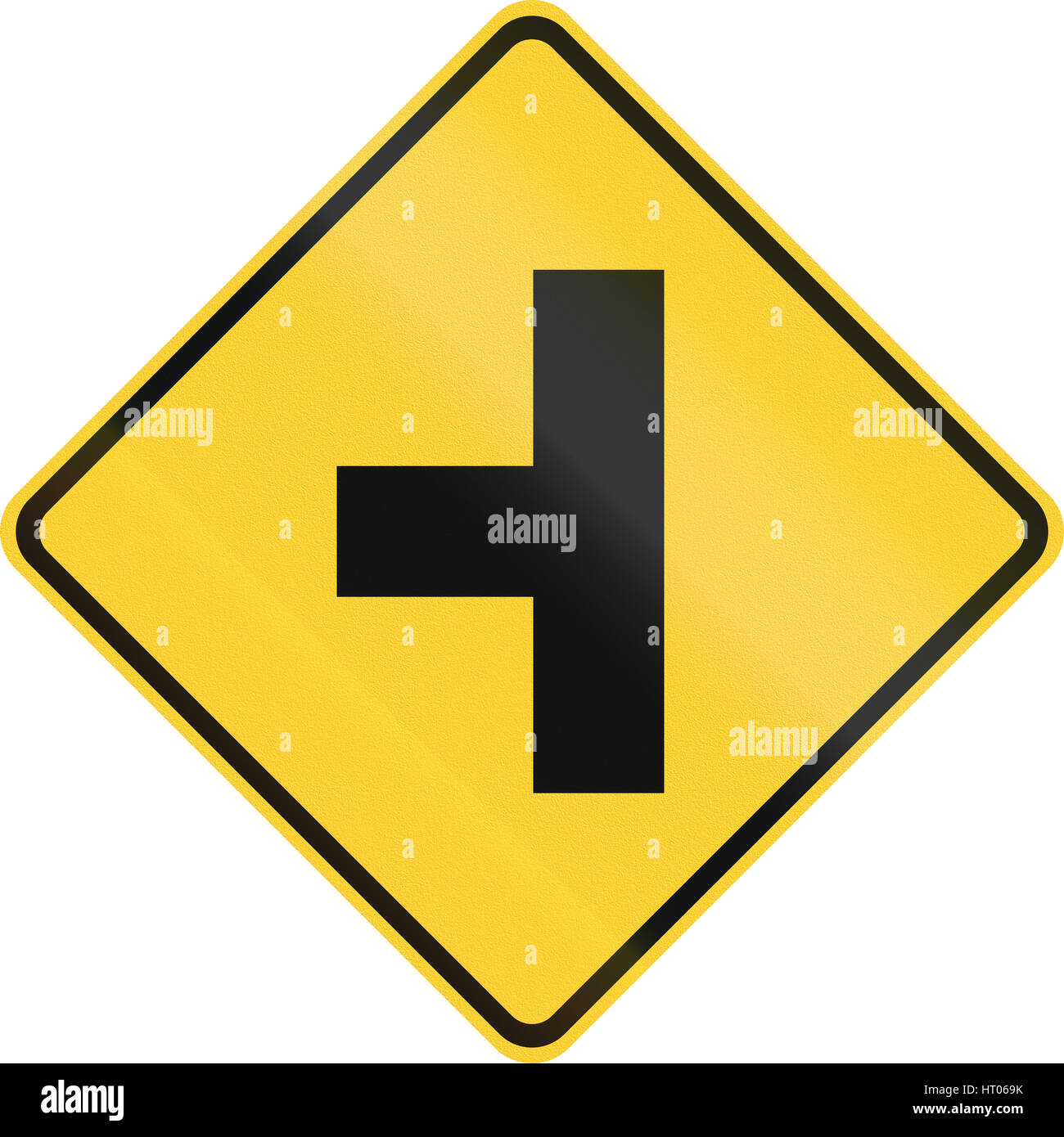 United States MUTCD warning road sign - T-Intersection Stock Photo - Alamy