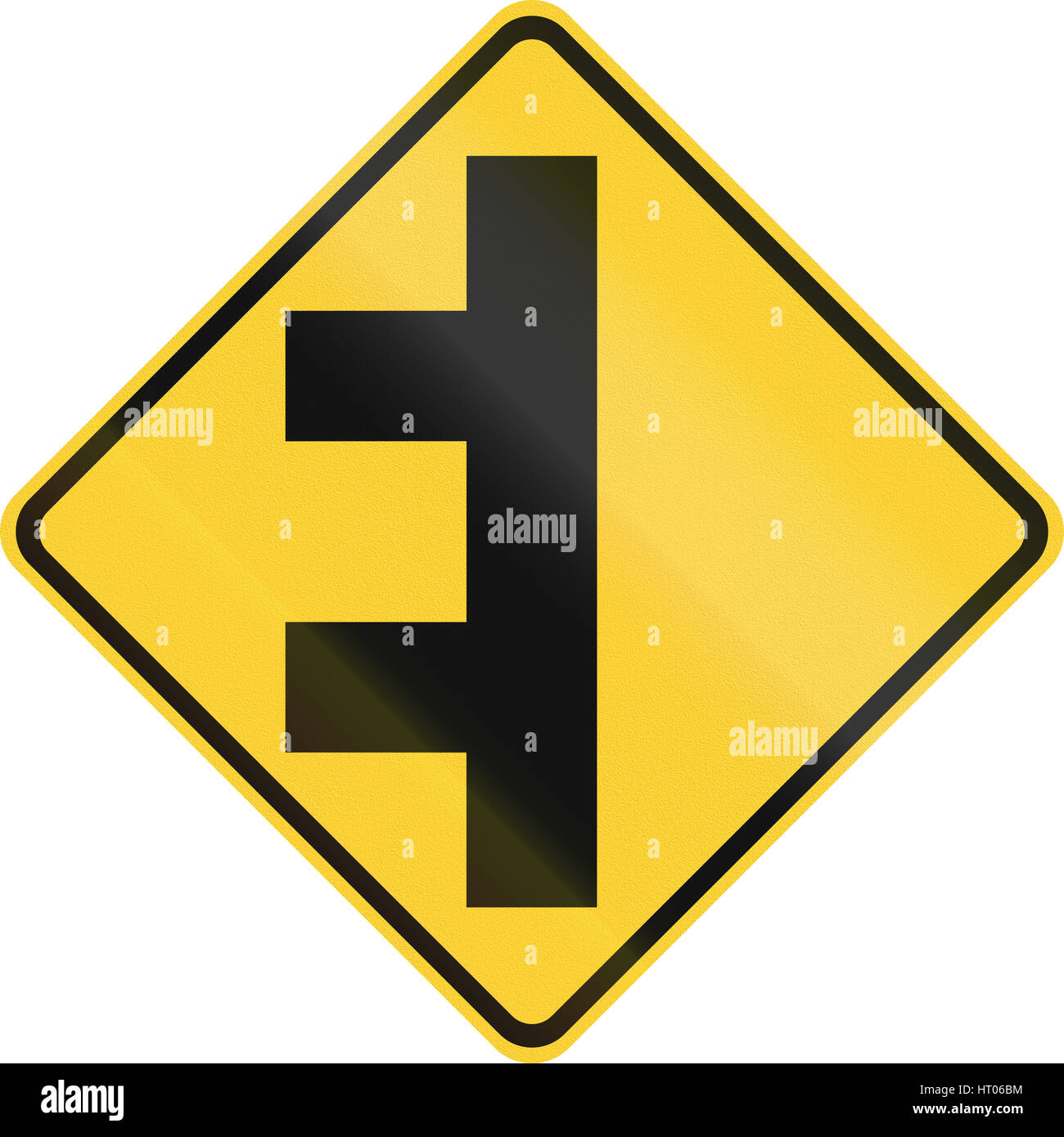 United States MUTCD warning road sign - Multiple intersections Stock ...