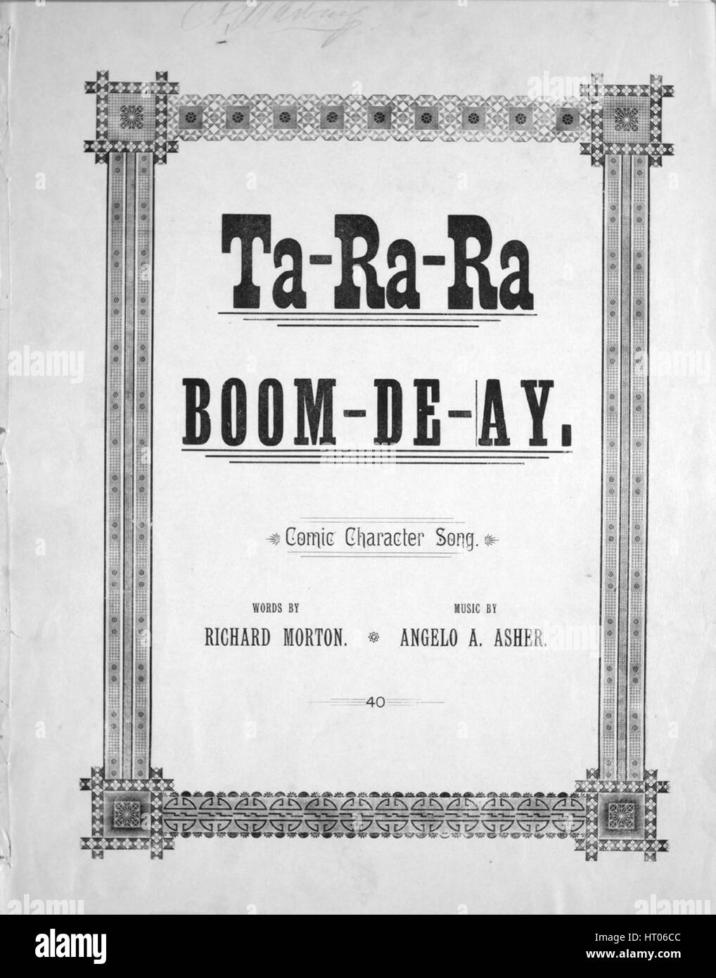 Sheet music cover image of the song 'Ta-Ra-Ra Boom-De-Ay Comic ...