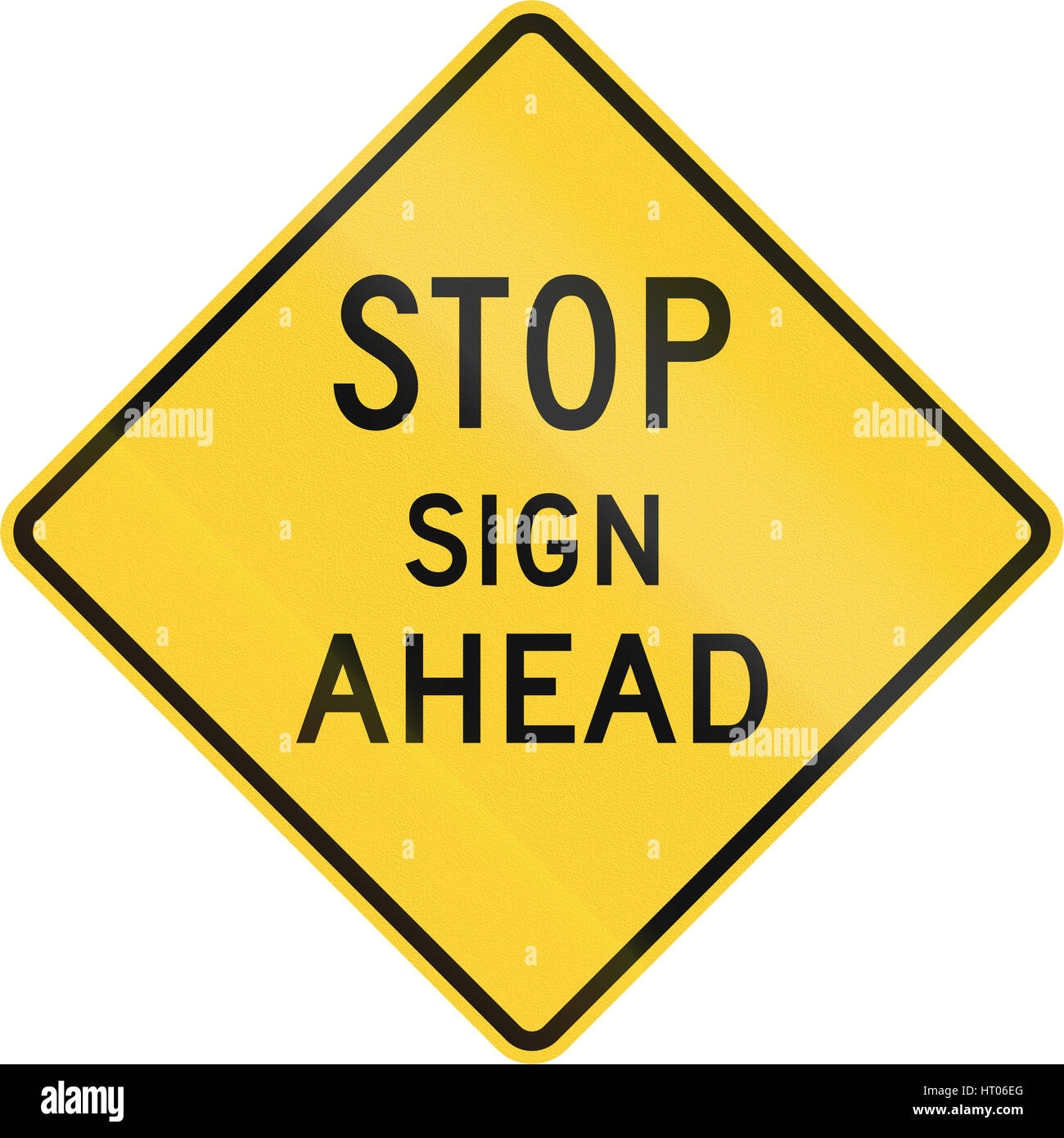 Stop sign ahead usa yellow warning hi-res stock photography and images ...