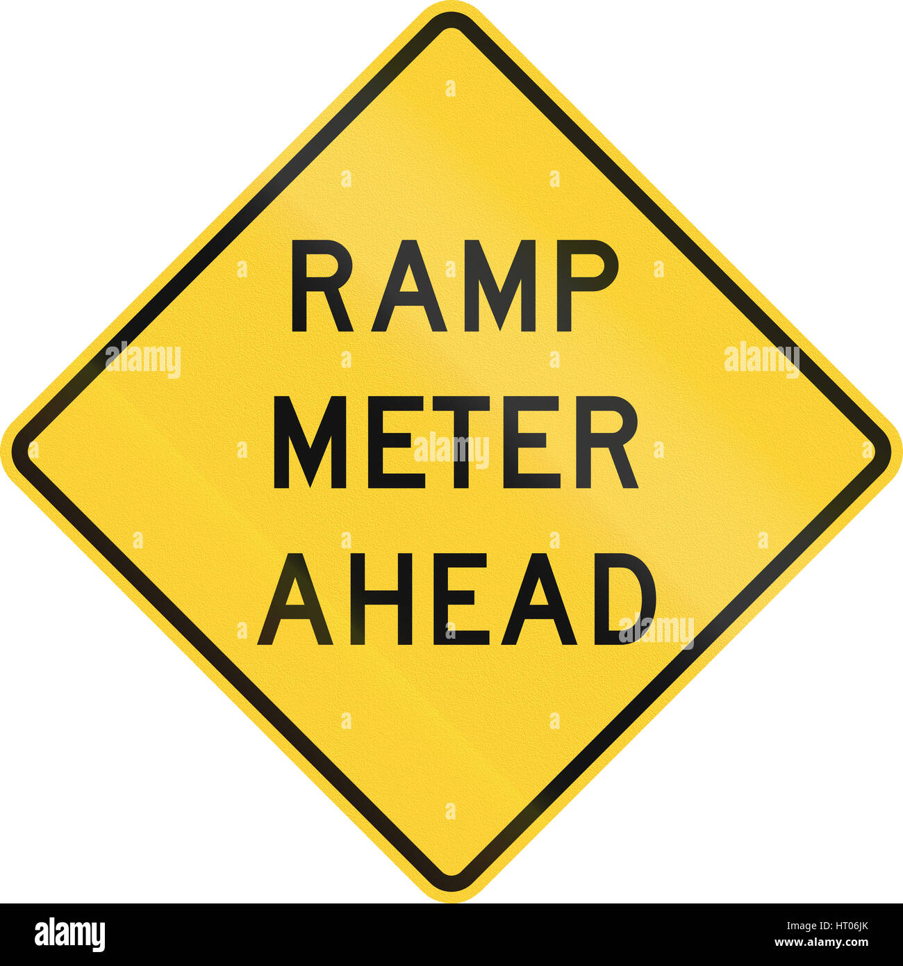United States MUTCD warning road sign - Ramp meter ahead Stock Photo ...