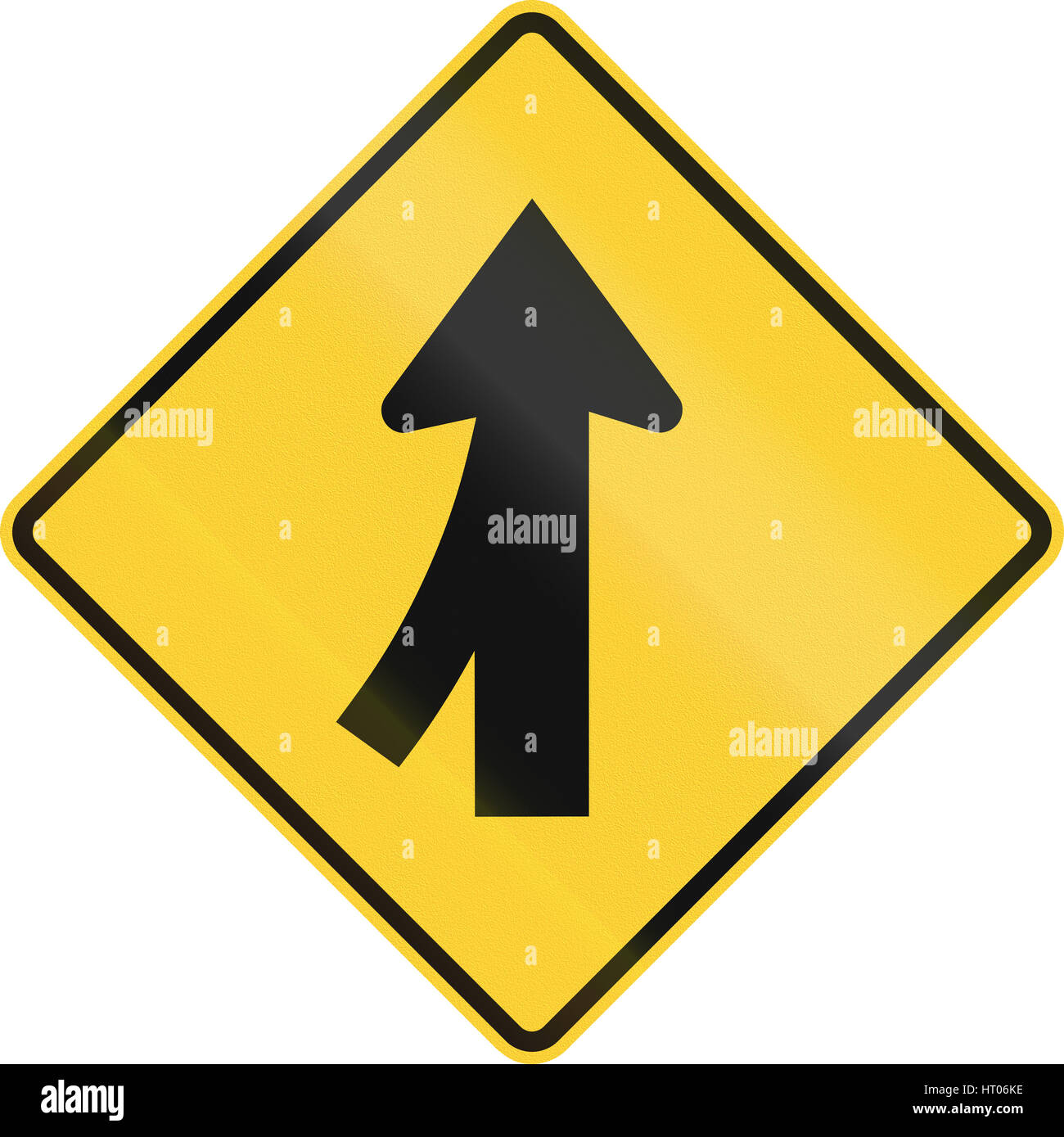 United States MUTCD road sign - Intersection with merge Stock Photo - Alamy