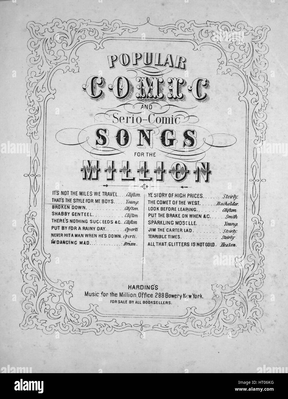Sheet music cover image of the song 'Popular Cimic and Serio-Comic ...