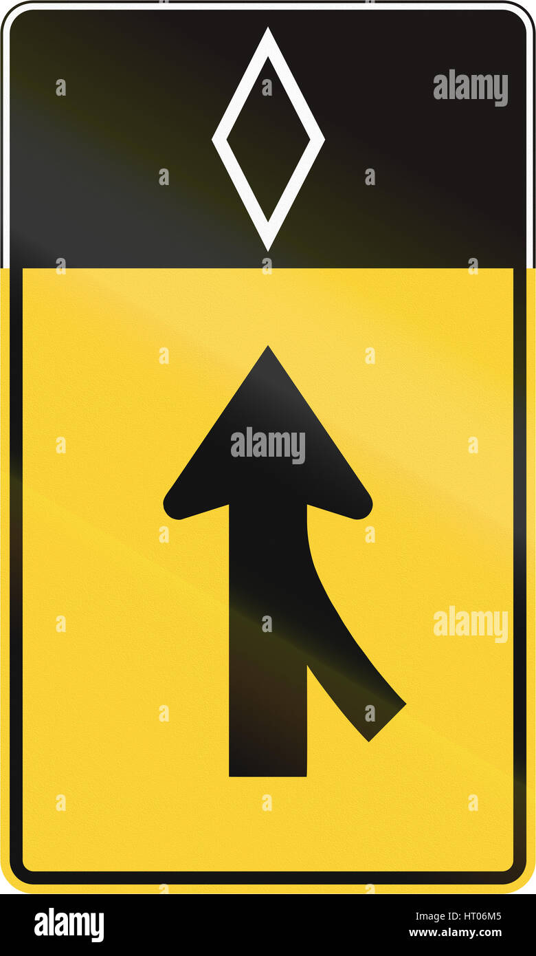 United States MUTCD road sign - Merge lane Stock Photo - Alamy