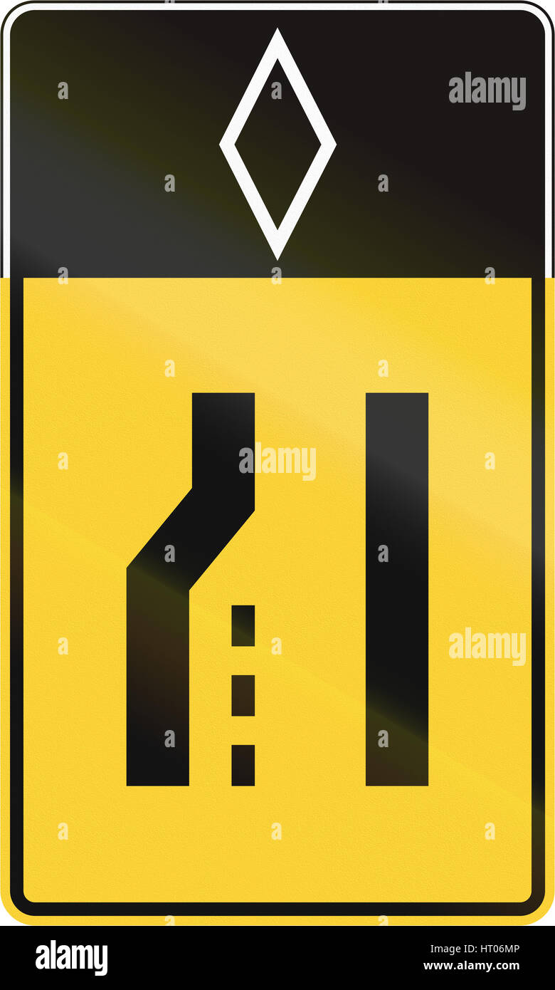 United States MUTCD road sign - Merge lane Stock Photo - Alamy