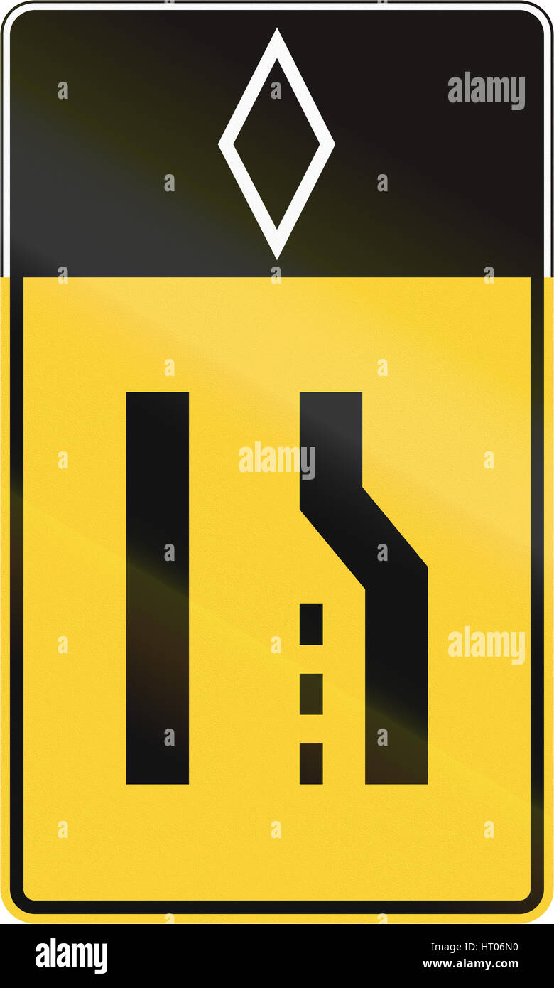 United States MUTCD road sign - Merge lane Stock Photo - Alamy