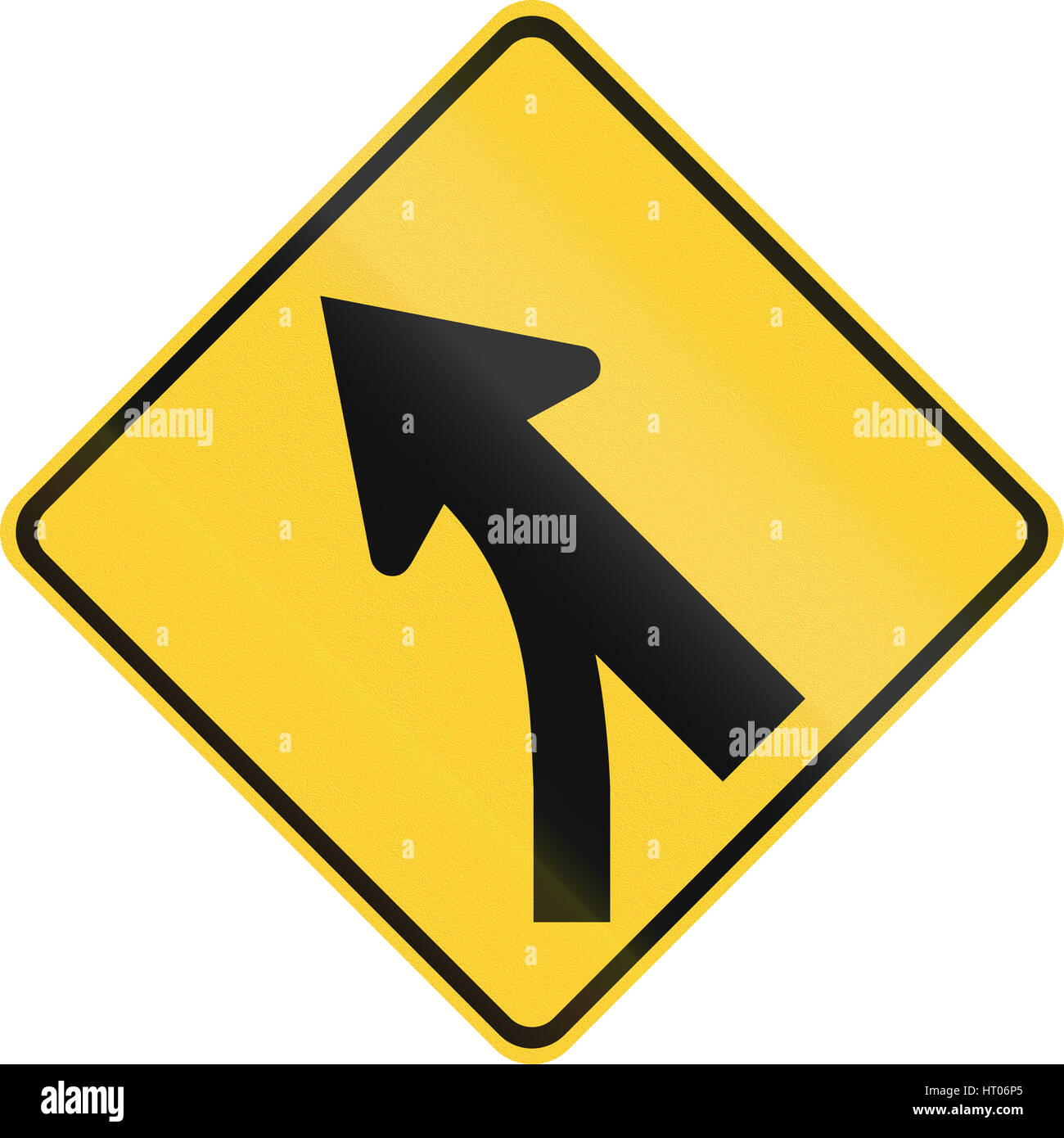 United States MUTCD road sign - Intersection with merge Stock Photo - Alamy