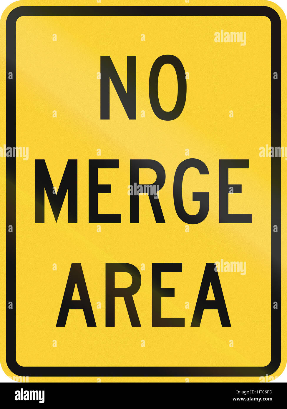 United States MUTCD road sign - No merge area Stock Photo - Alamy