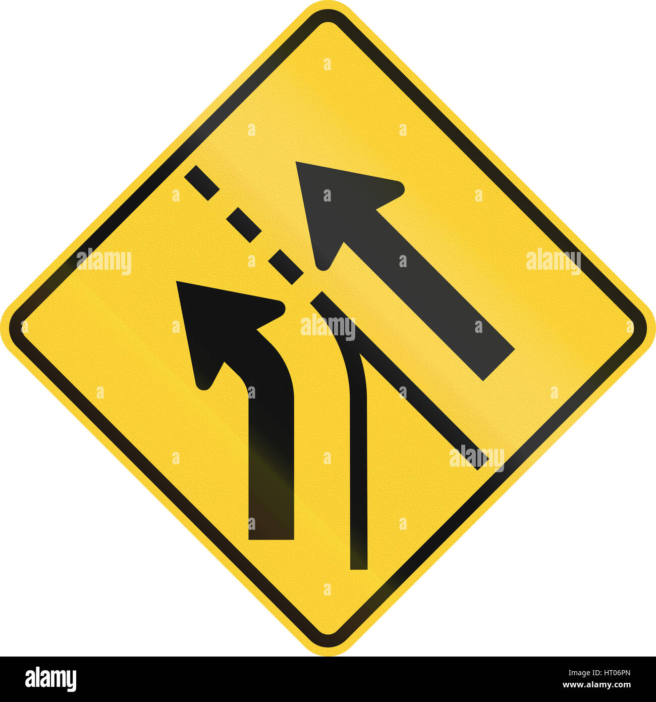 United States MUTCD road sign - Intersection with merge Stock Photo - Alamy