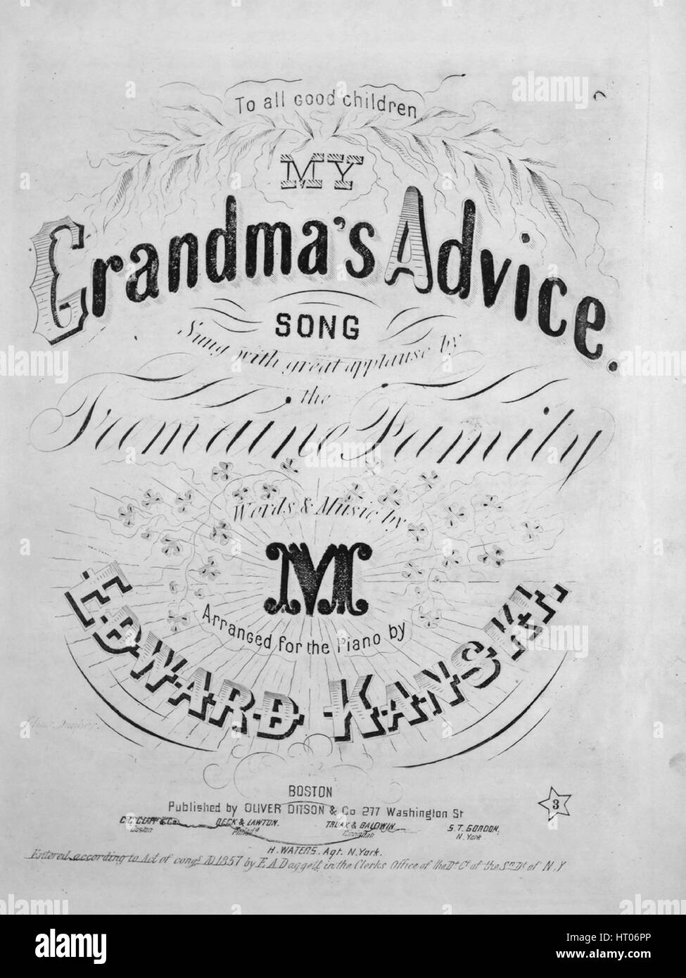 Sheet music cover image of the song 'My Grandma's Advice Song', with ...