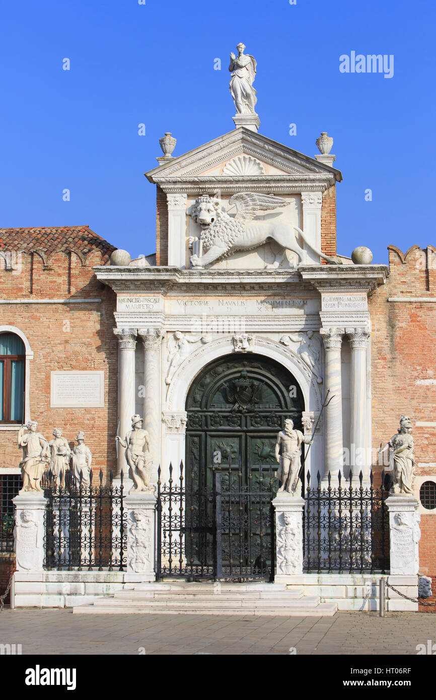 The Porta Magna (1460) of the Venetian Arsenal in Venice, Italy Stock ...