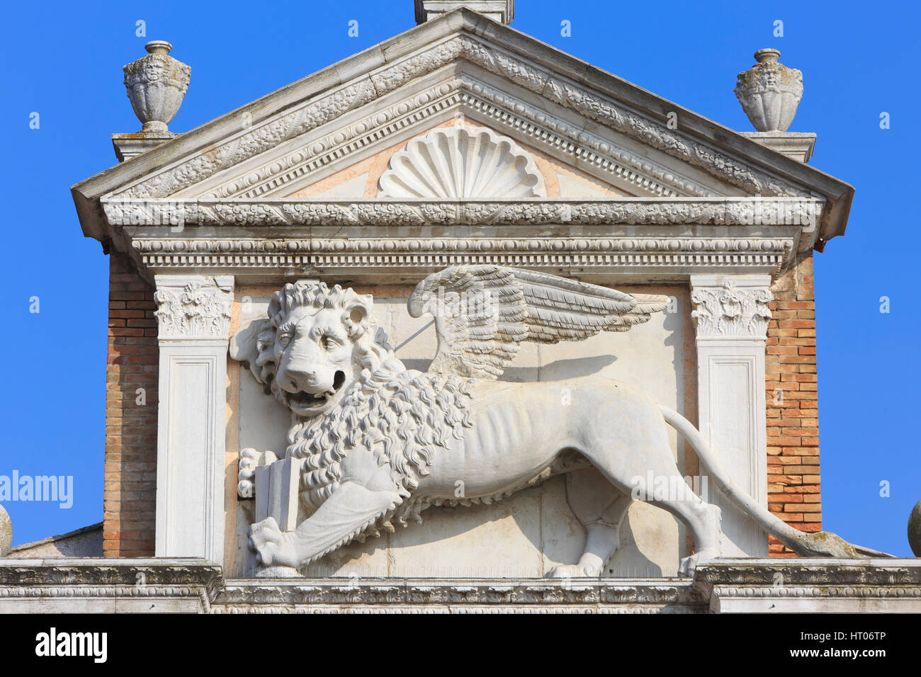 The Lion of Saint Mark on top of the Porta Magna (1460) of the Venetian ...