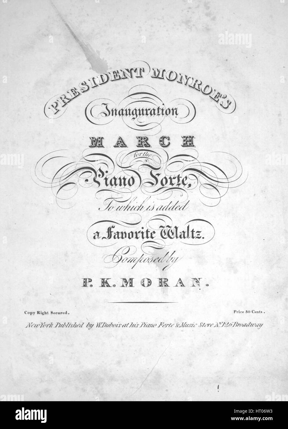 Sheet music cover image of the song 'President Monroe's Inauguration ...