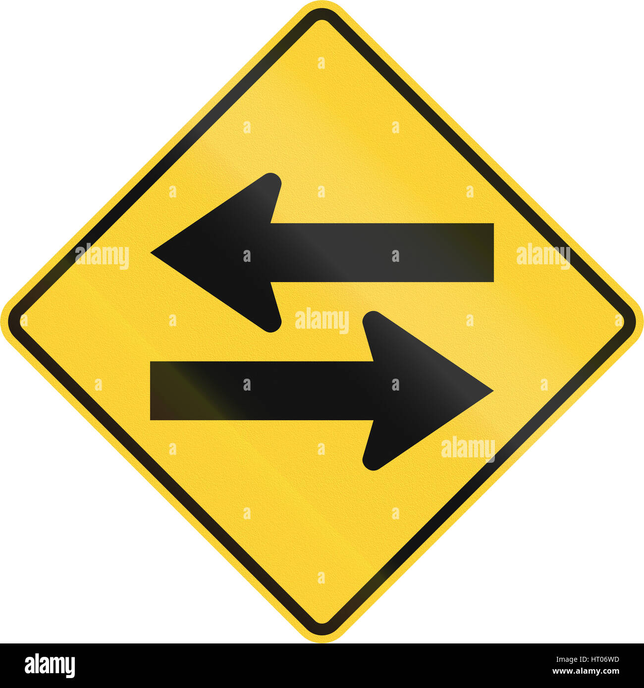United States MUTCD road sign - Two-way traffic crossing Stock Photo ...