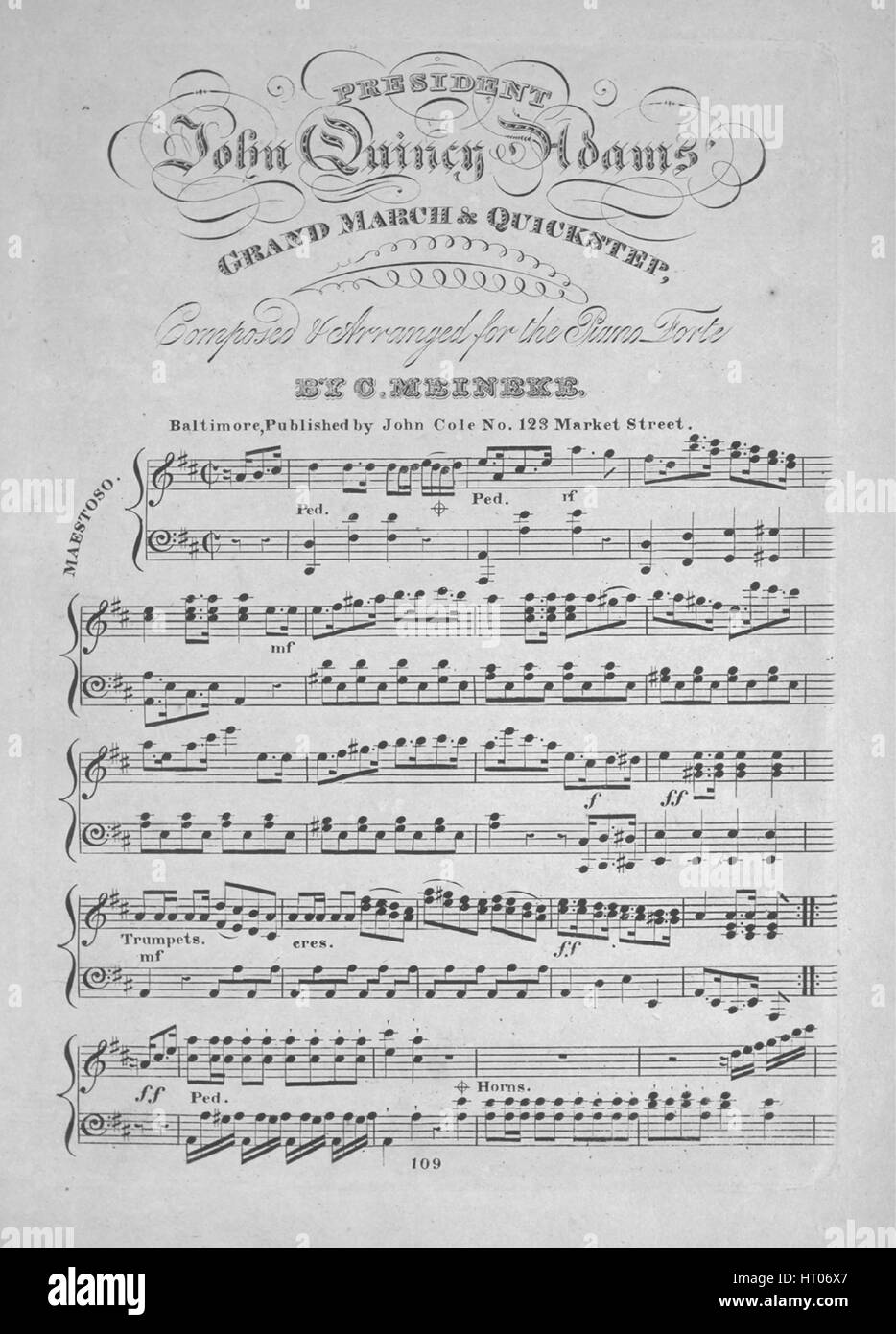 Sheet music cover image of the song 'President John Quincy Adams' Grand ...