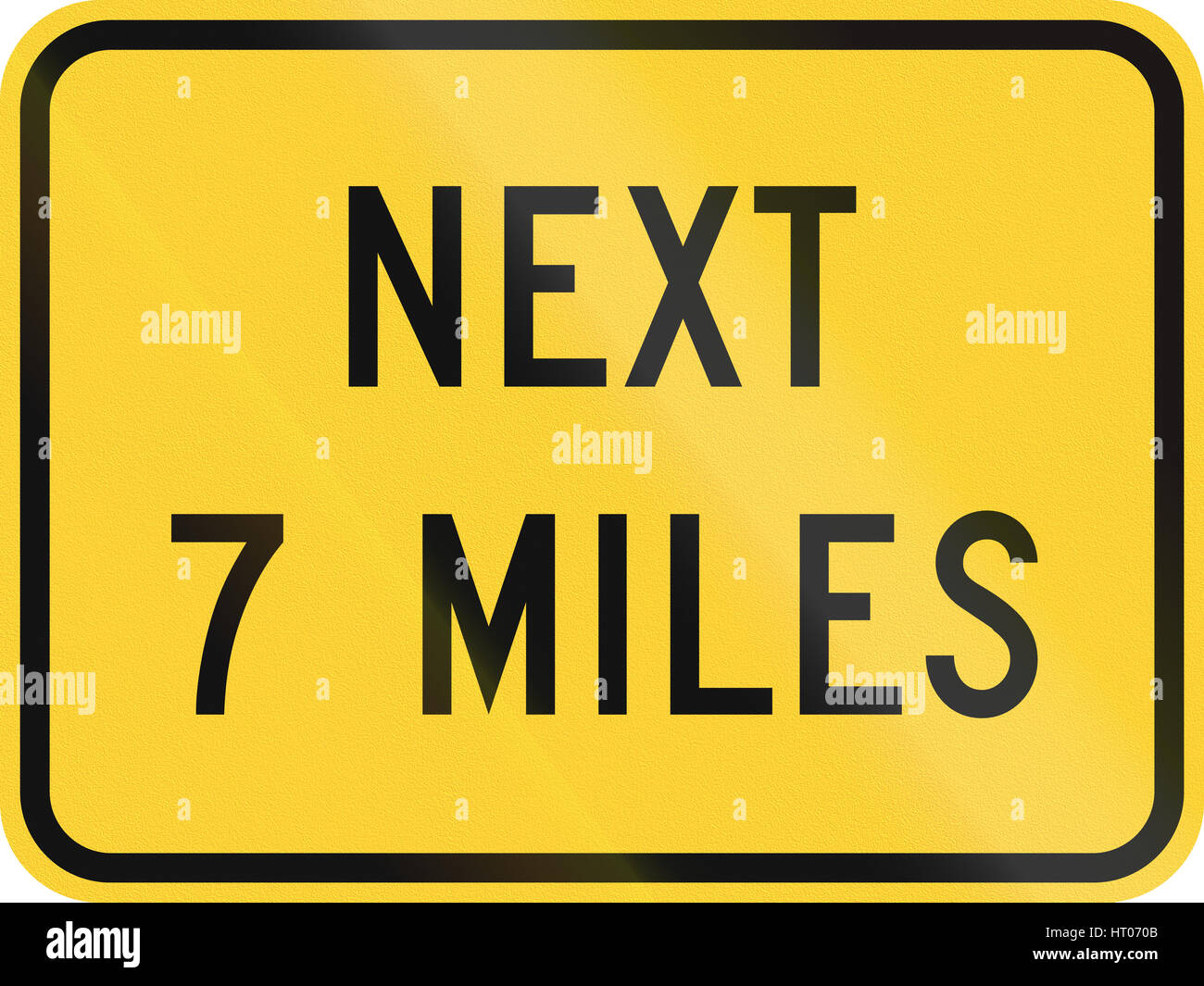 United States MUTCD road sign - Next 7 miles Stock Photo - Alamy