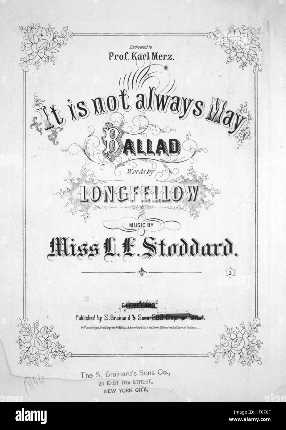 Sheet music cover image of the song 'It is Not Always May Ballad', with ...