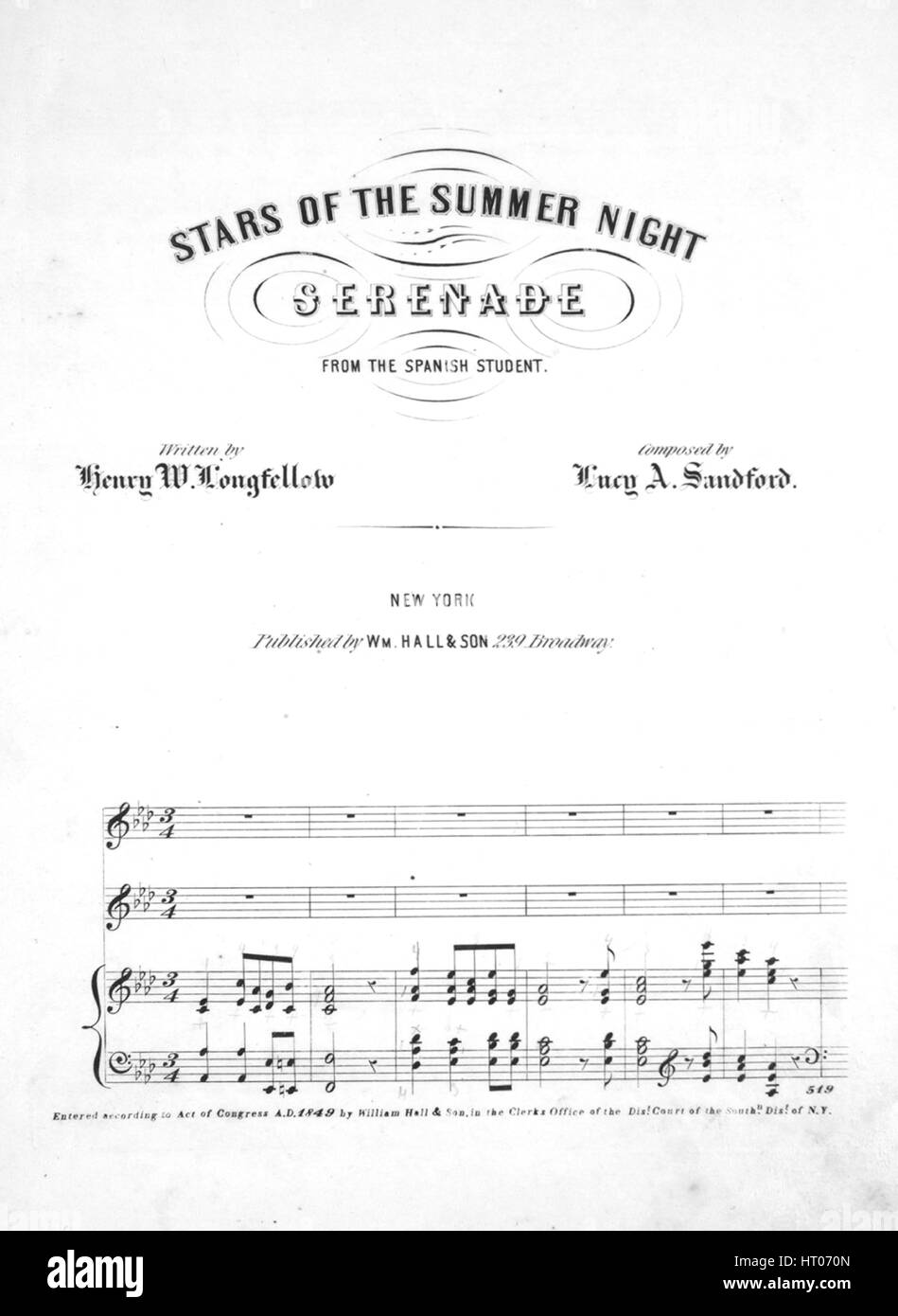 Sheet music cover image of the song 'Stars of the Summer Night Serenade ...