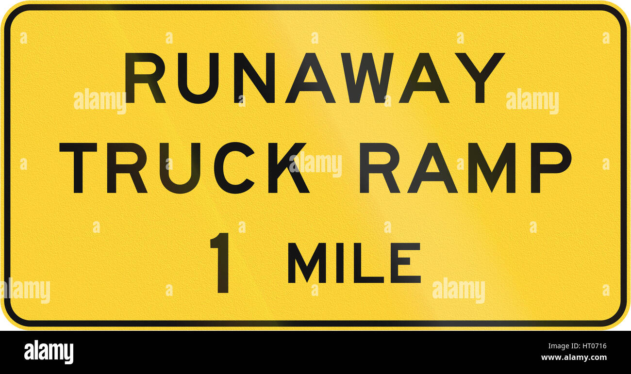 United States MUTCD warning road sign - Runaway truck ramp Stock Photo ...