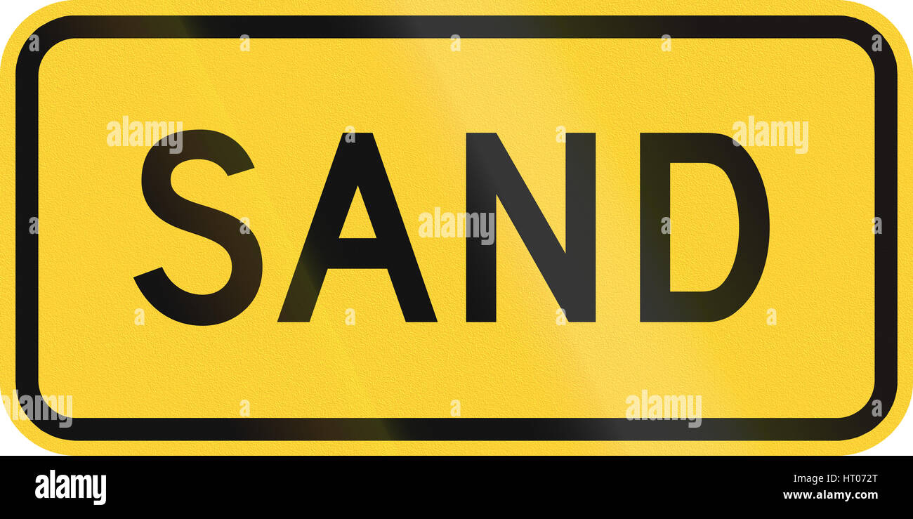 United States MUTCD warning road sign - Sand Stock Photo - Alamy