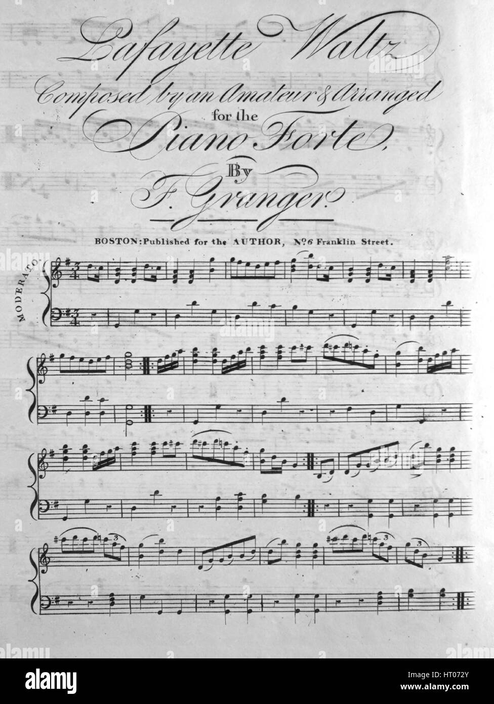 Sheet music cover image of the song 'Lafayette Waltz', with original ...