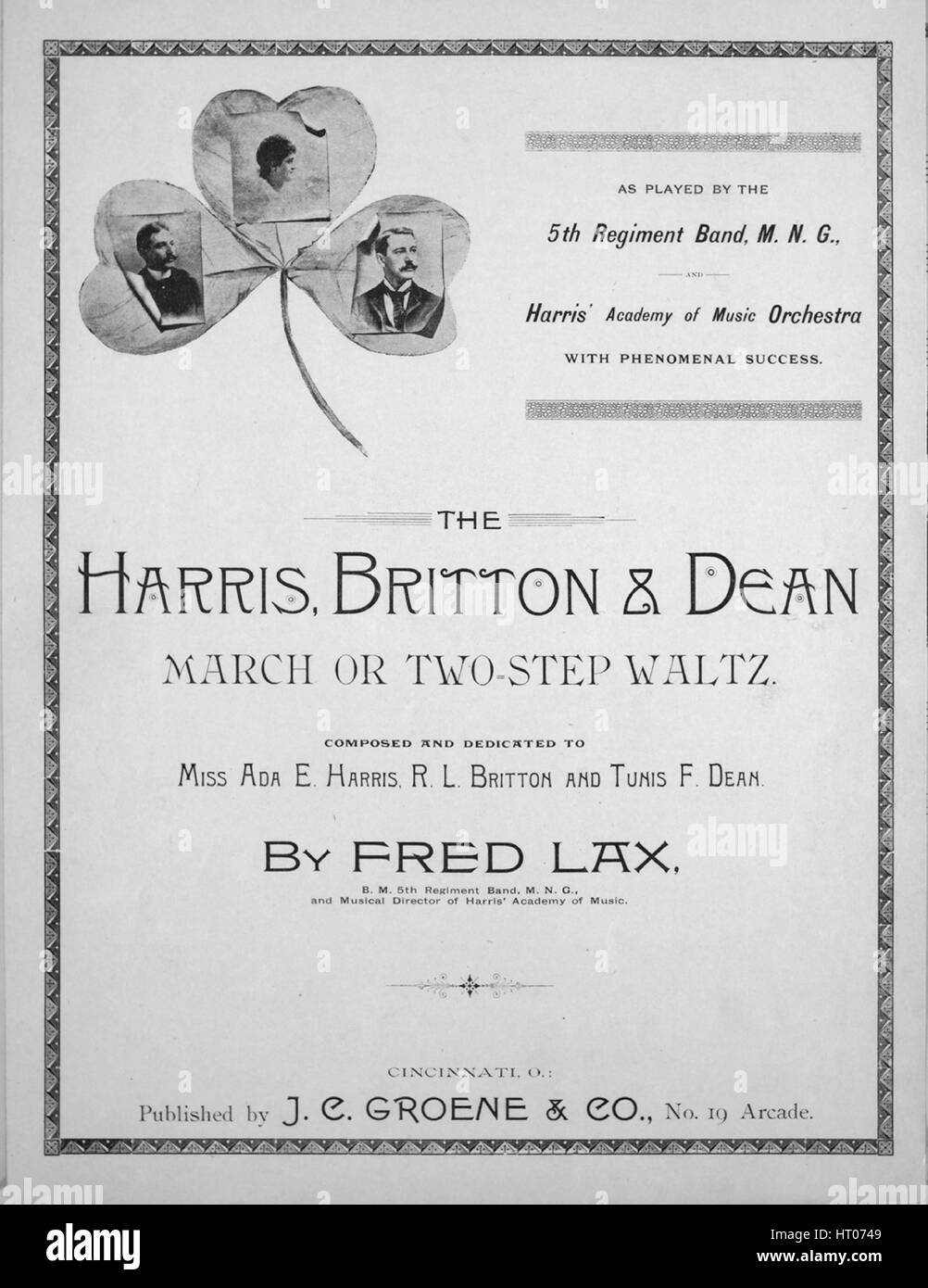 Sheet music cover image of the song ''Harris, Britton and Dean's' March ...