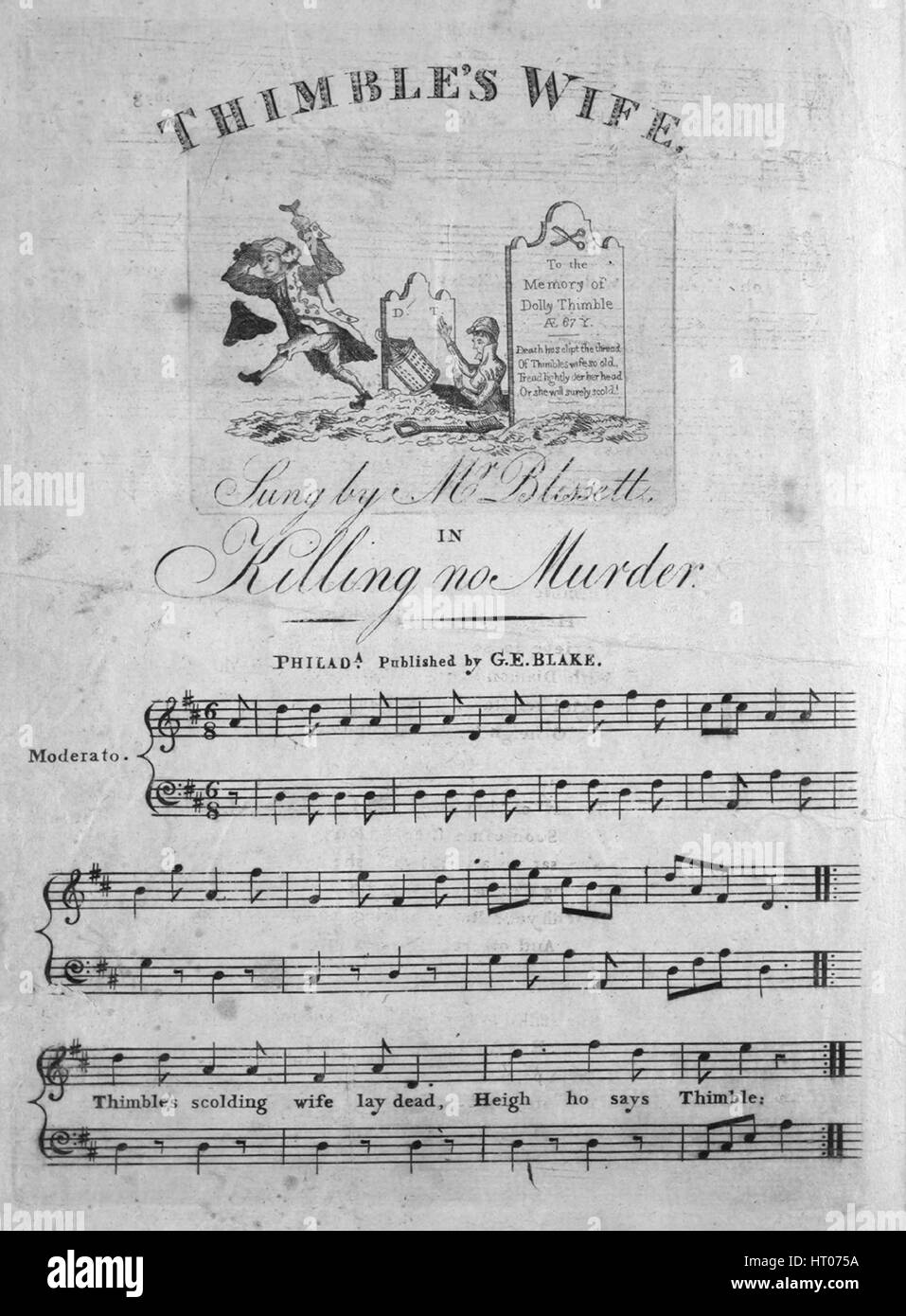 Sheet music cover image of the song 'Thimble's Wife', with original ...