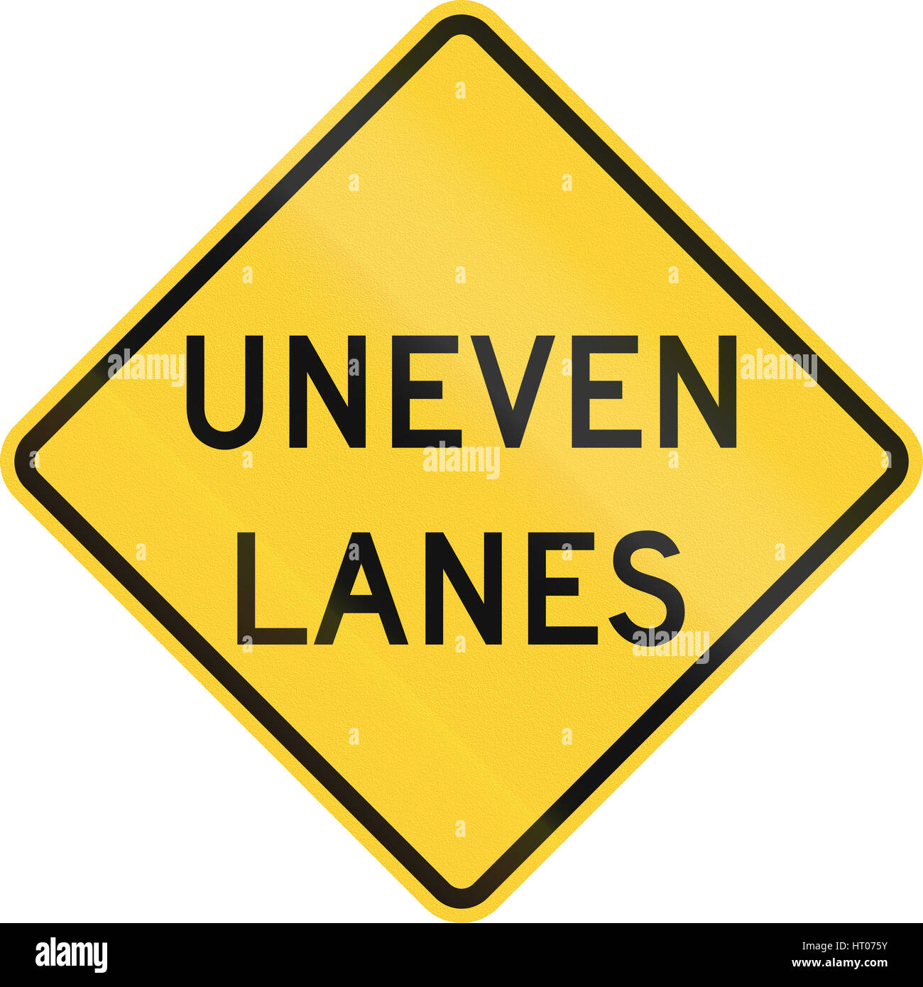 United mutcd road sign uneven hi-res stock photography and images - Alamy