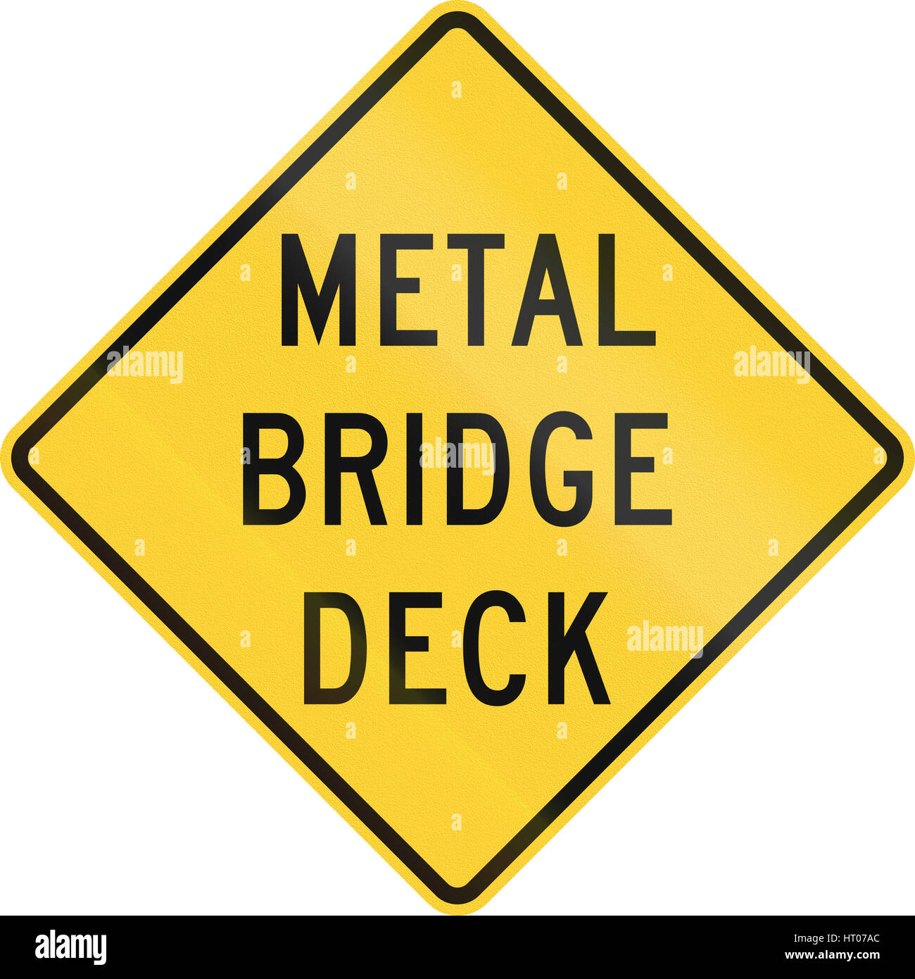 United States MUTCD road sign - Metal bridge deck Stock Photo - Alamy