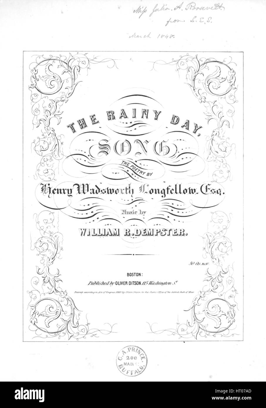 1847 sheet music Black and White Stock Photos & Images - Alamy