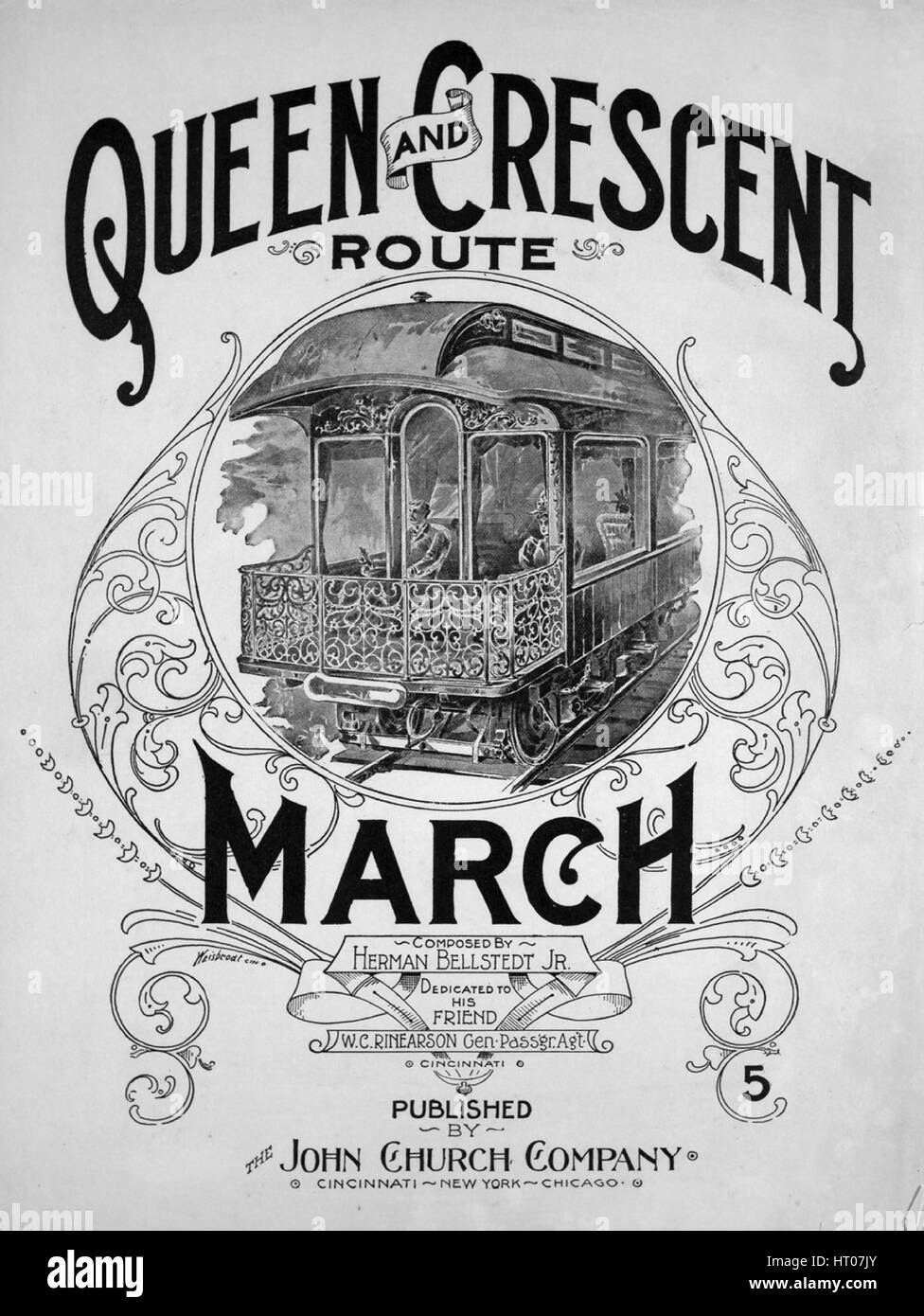 Sheet music cover image of the song 'Queen and Crescent Route March ...