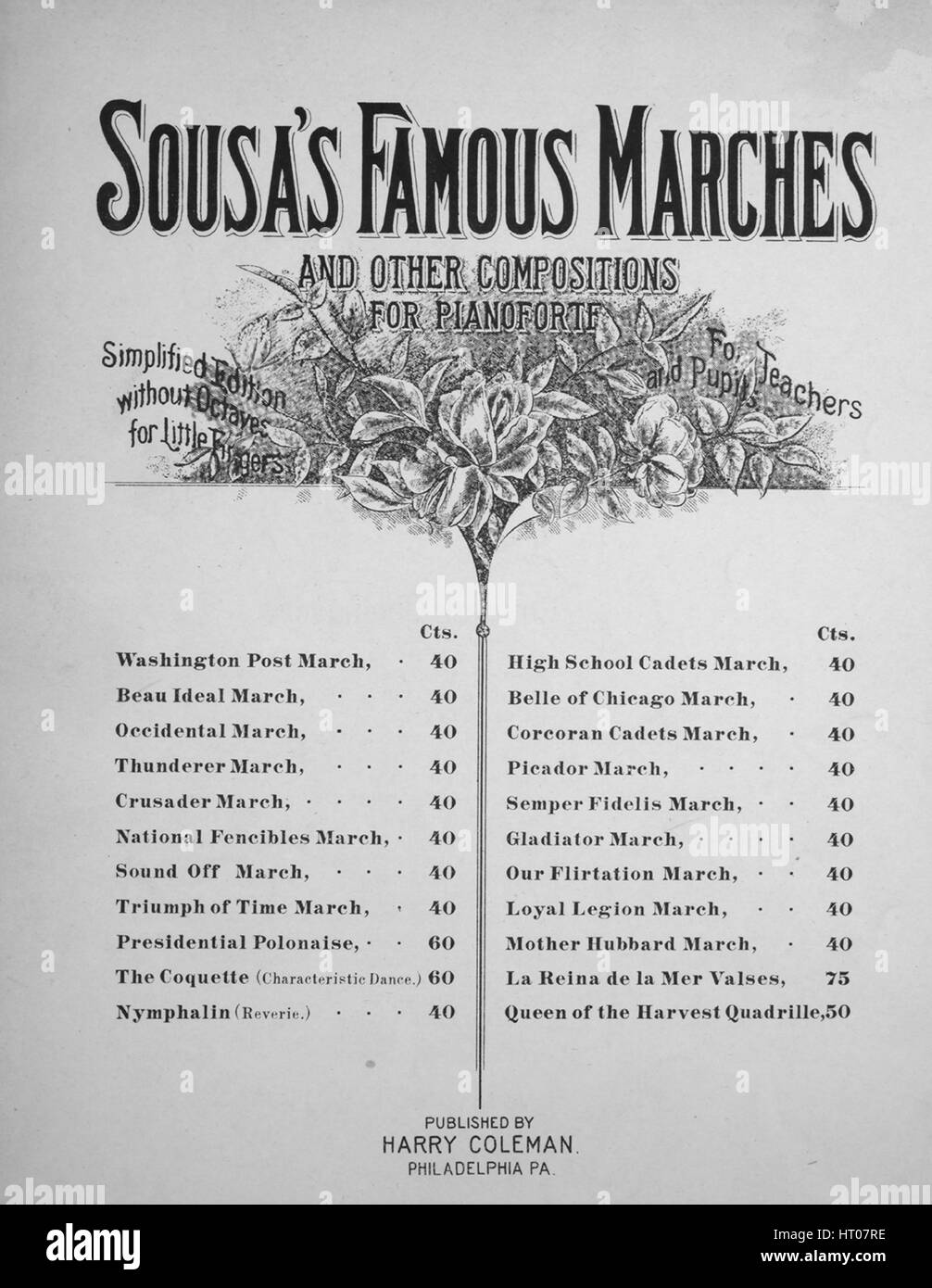 Sheet music cover image of the song 'Sousa's Famous Marches and Other ...