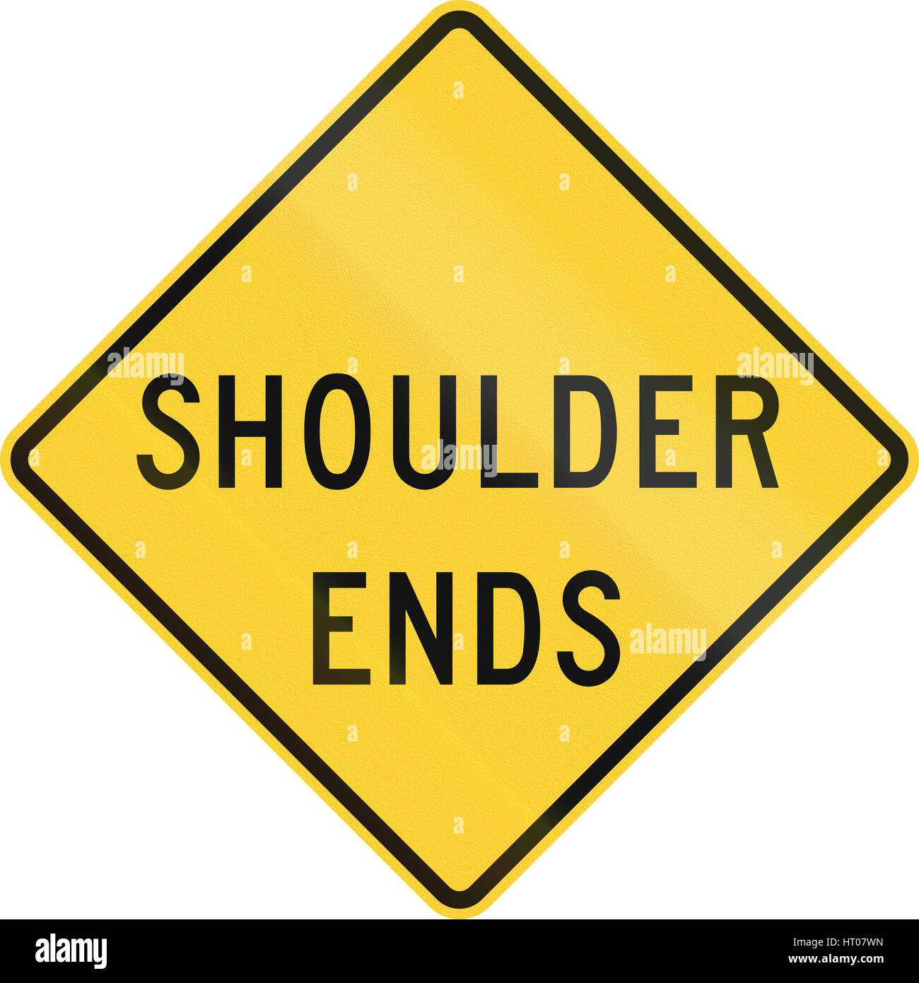 United States MUTCD road sign - Shoulder ends Stock Photo - Alamy