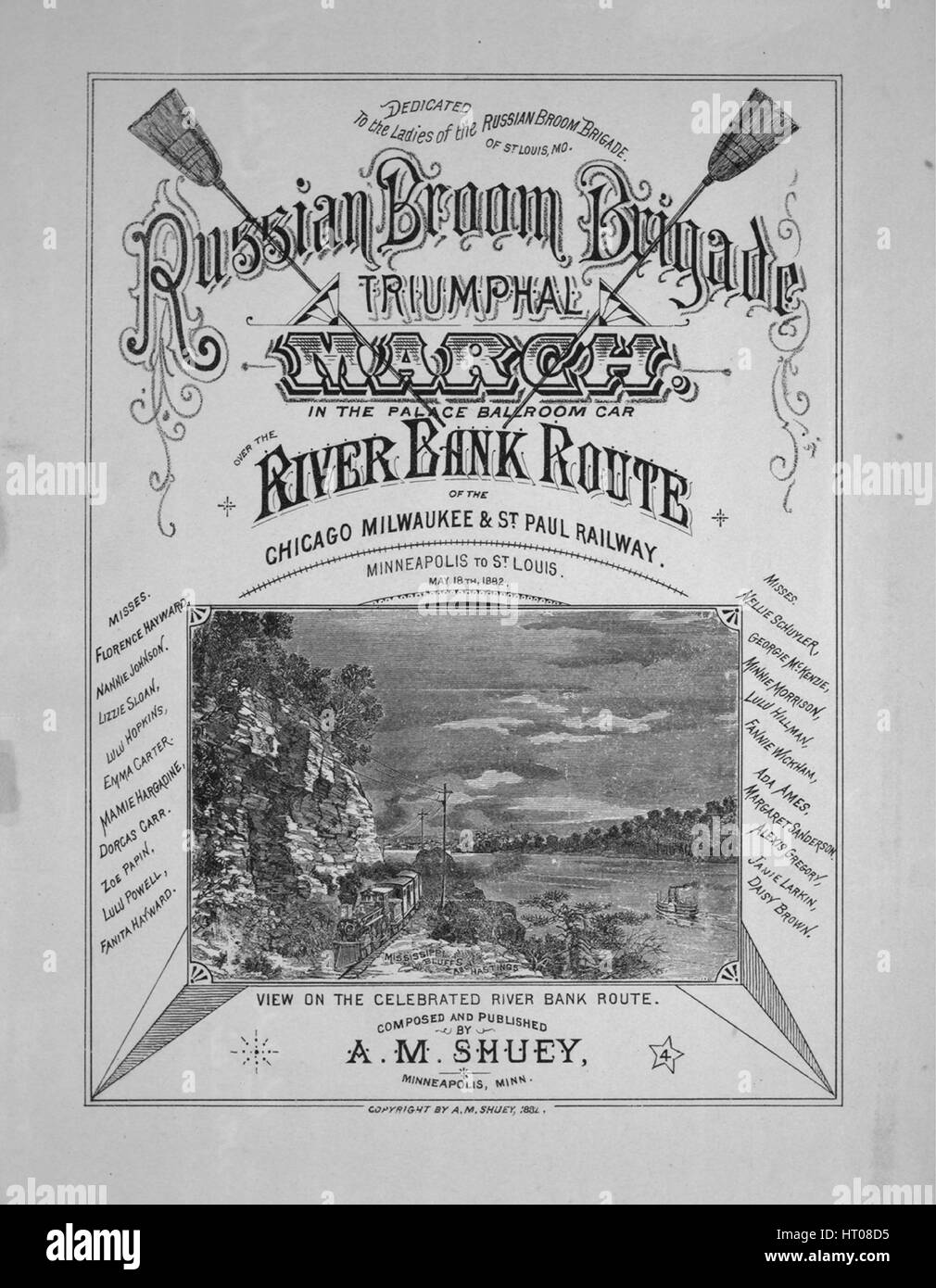 Sheet music cover image of the song 'Russian Broom Brigade Triumphal ...