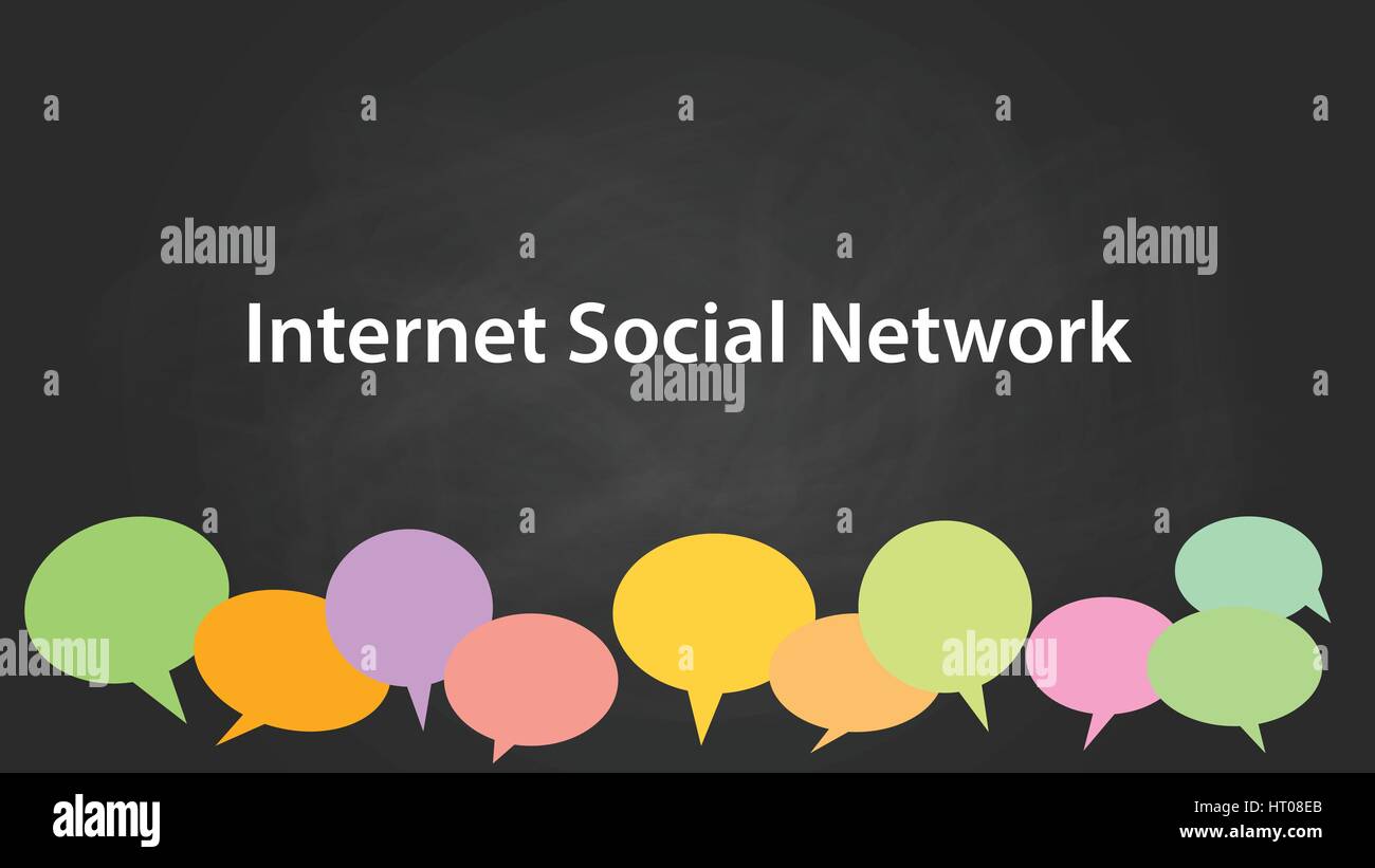 internet social network white text illustration with colourful empty ...
