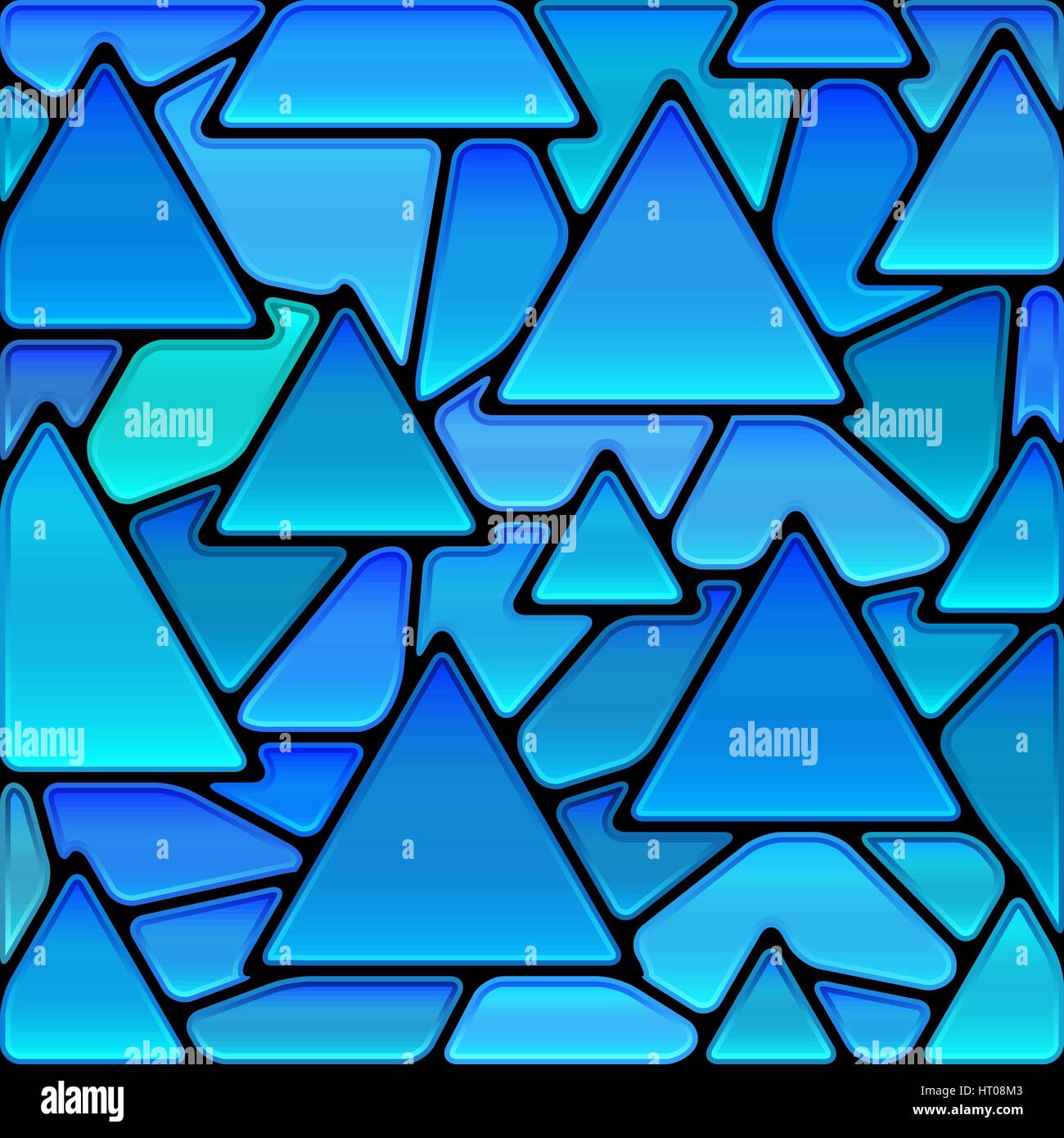 abstract vector stained-glass mosaic background - blue triangles Stock ...