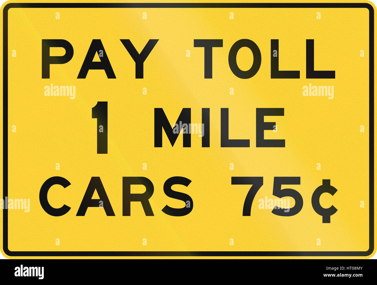 United States MUTCD road sign - Pay toll Stock Photo - Alamy