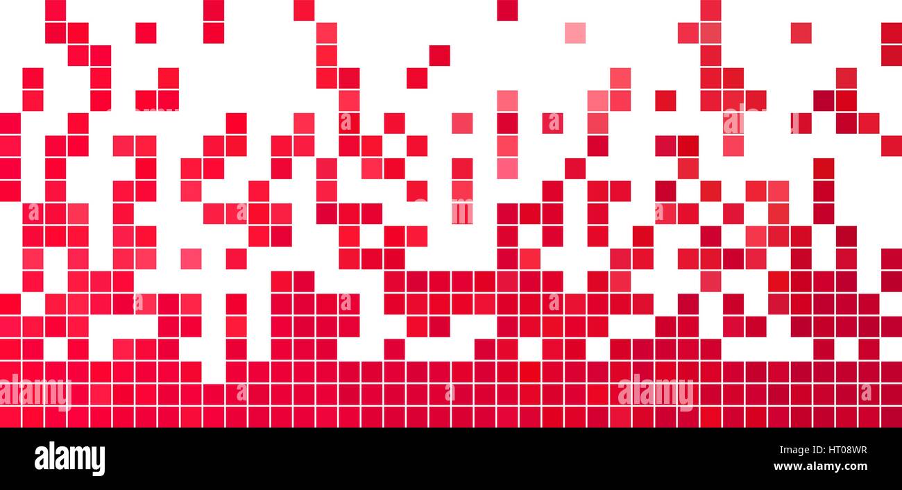 abstract vector square pixel mosaic background - red Stock Vector Image ...