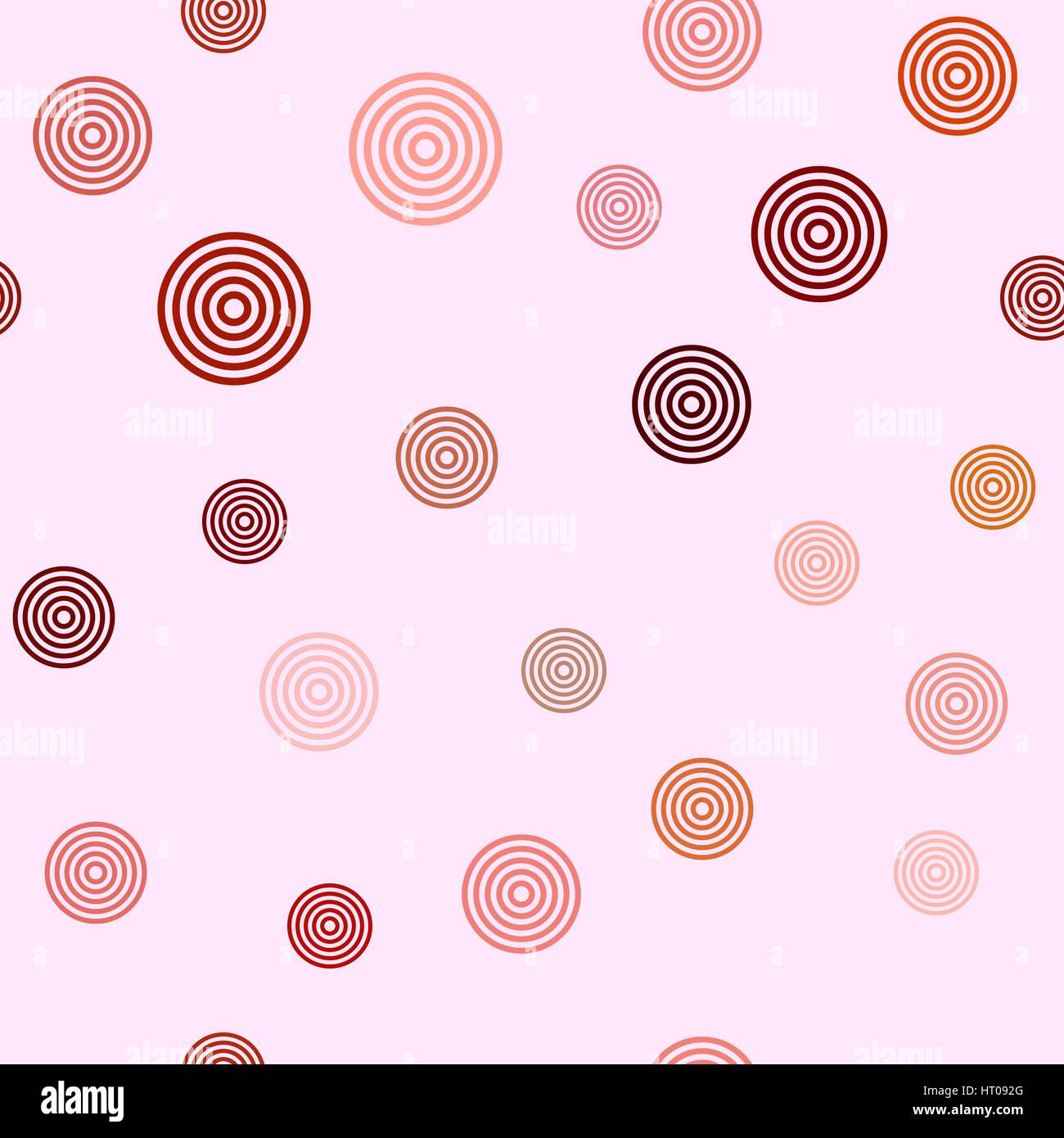 vector seamless pattern - red concentric circles on light background ...