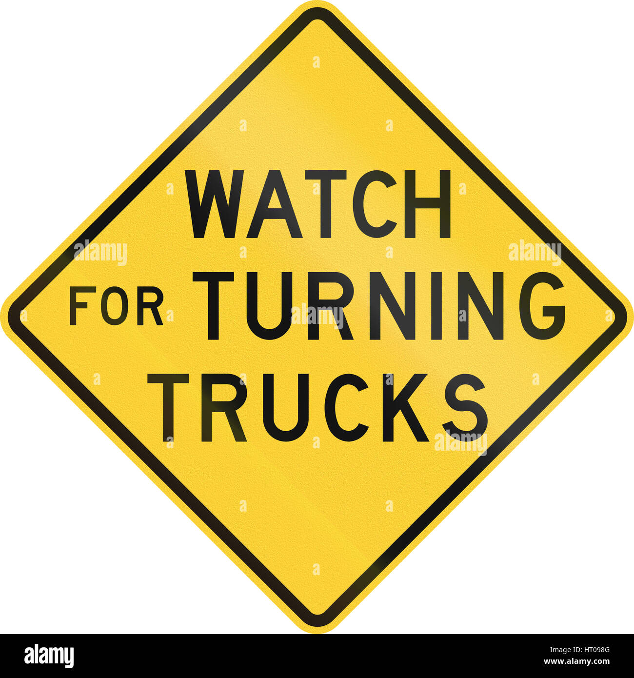 Trucks turning sign hi-res stock photography and images - Alamy