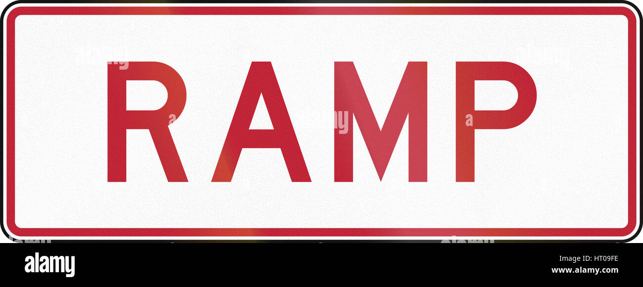 Road sign used in the US state of Texas - Ramp Stock Photo - Alamy